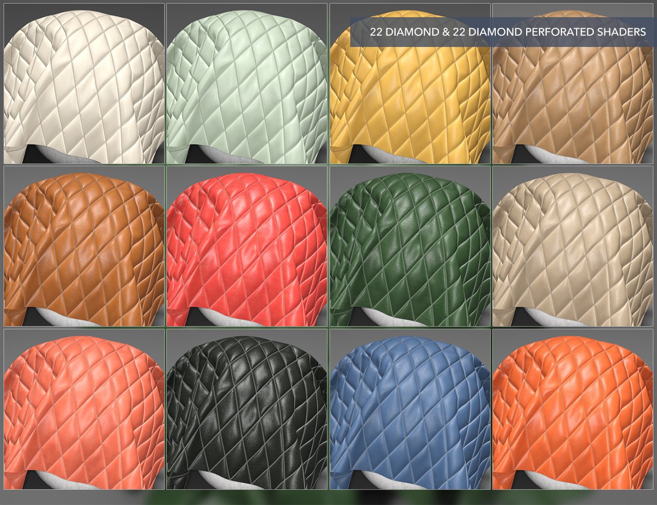 Quilt Leather - Iray Shaders | Daz 3D