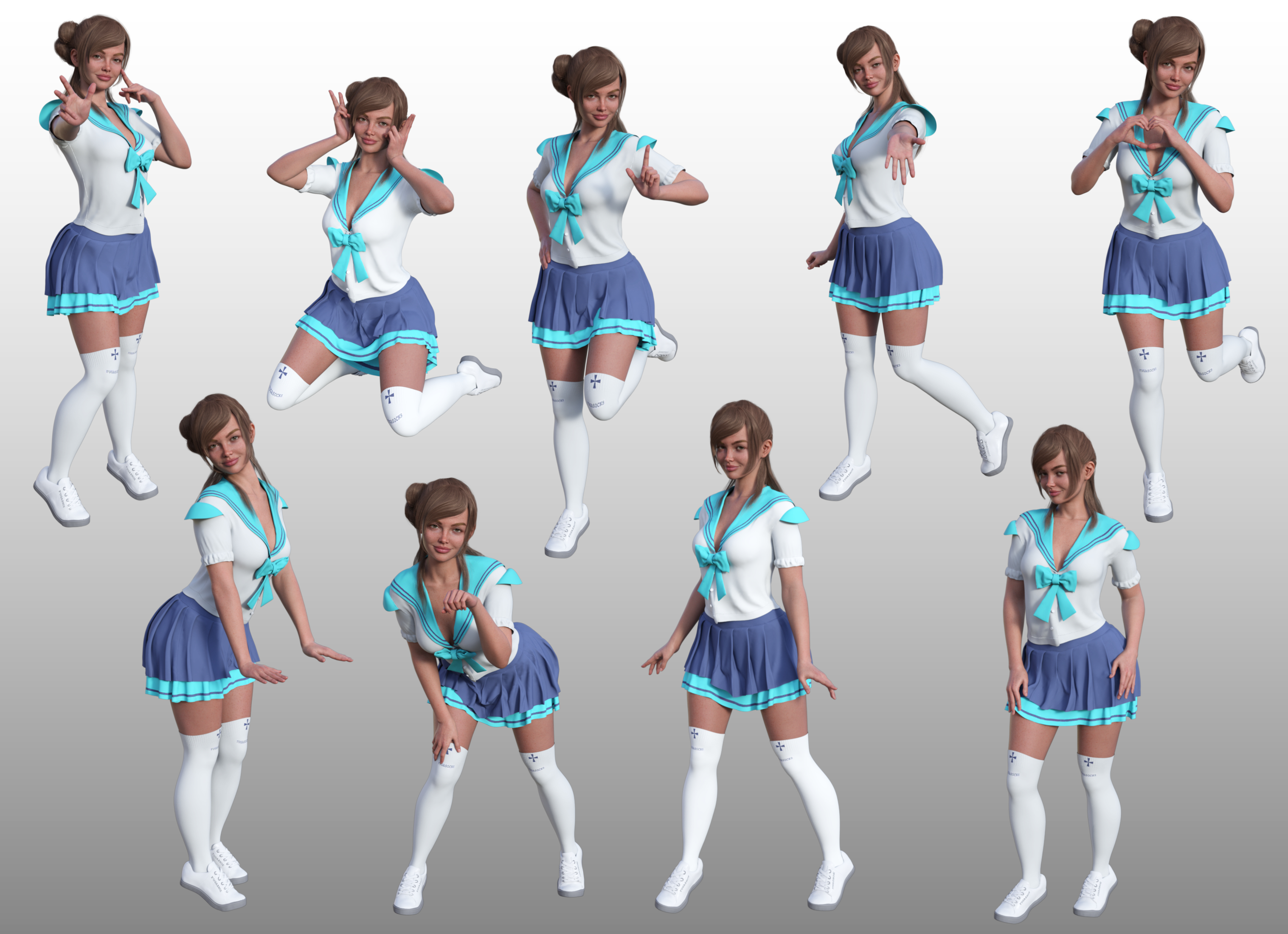 FG Japanese Girl Poses | Daz 3D