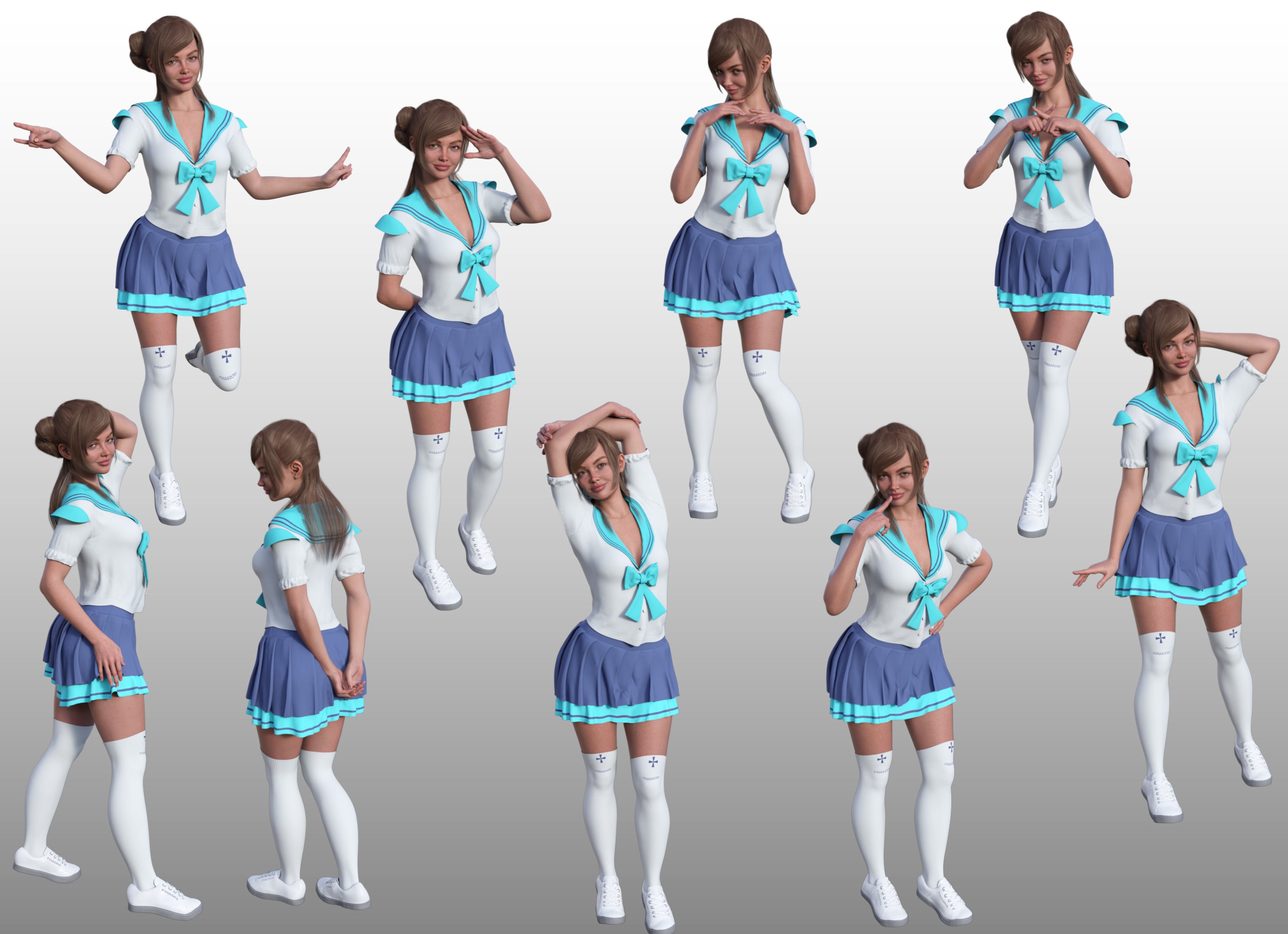 FG Japanese Girl Poses | Daz 3D