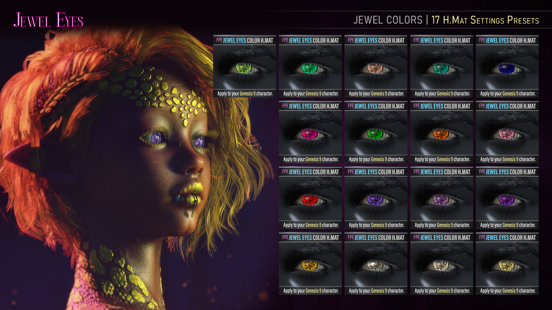 FPE Jewel Eyes for Genesis 9 | Daz 3D