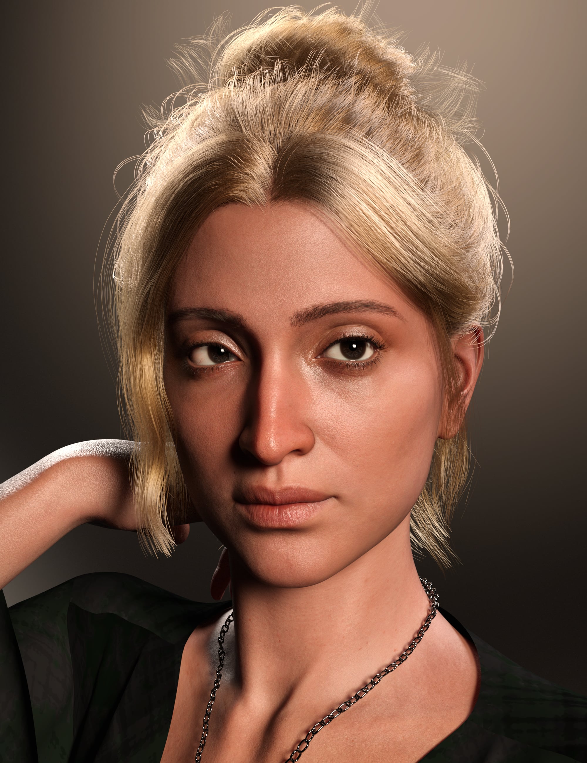 dForce Strand-Based FE Simple Updo Hair for Genesis 9 | Daz 3D