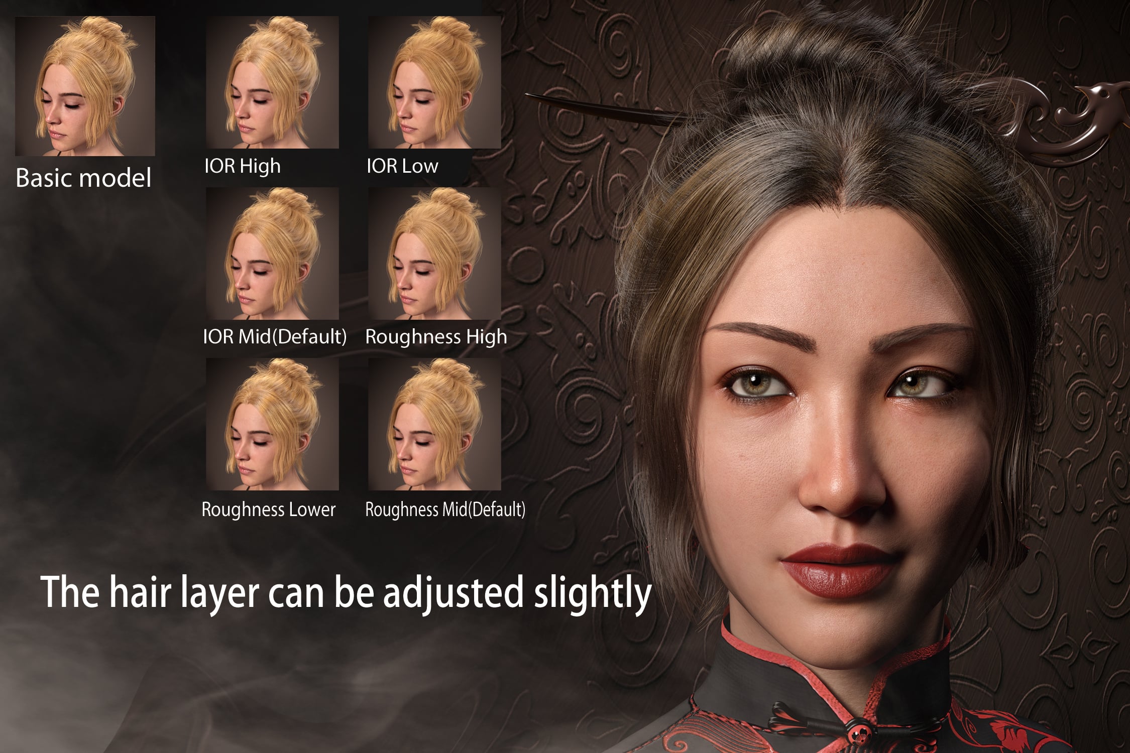 dForce Strand-Based FE Simple Updo Hair for Genesis 9 | Daz 3D