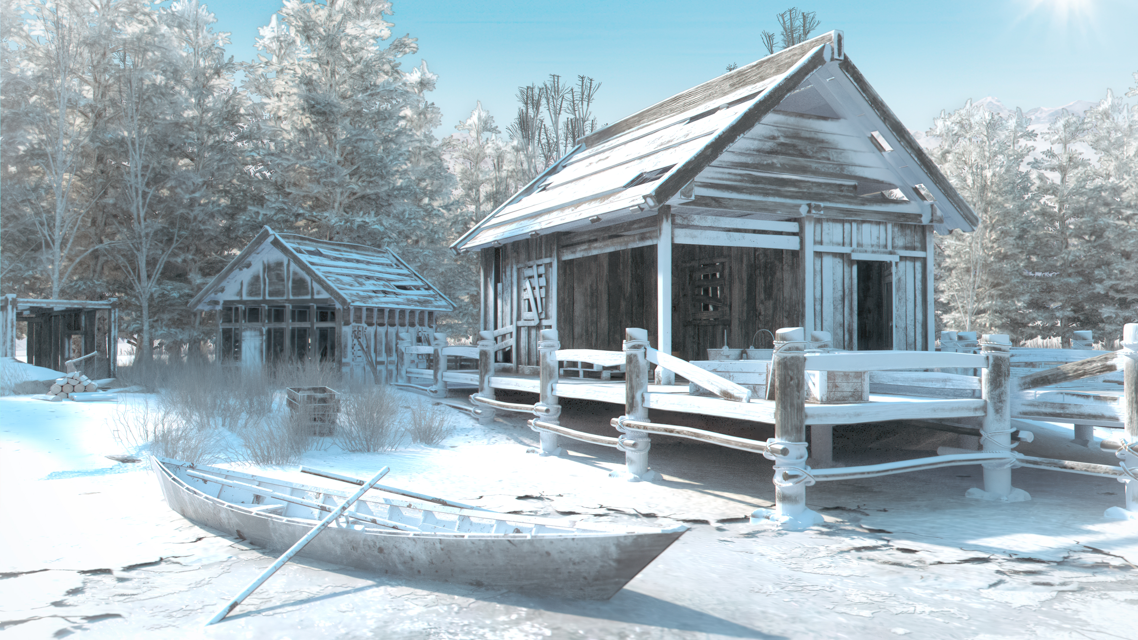 Frozen Lake Cabin | Daz 3D