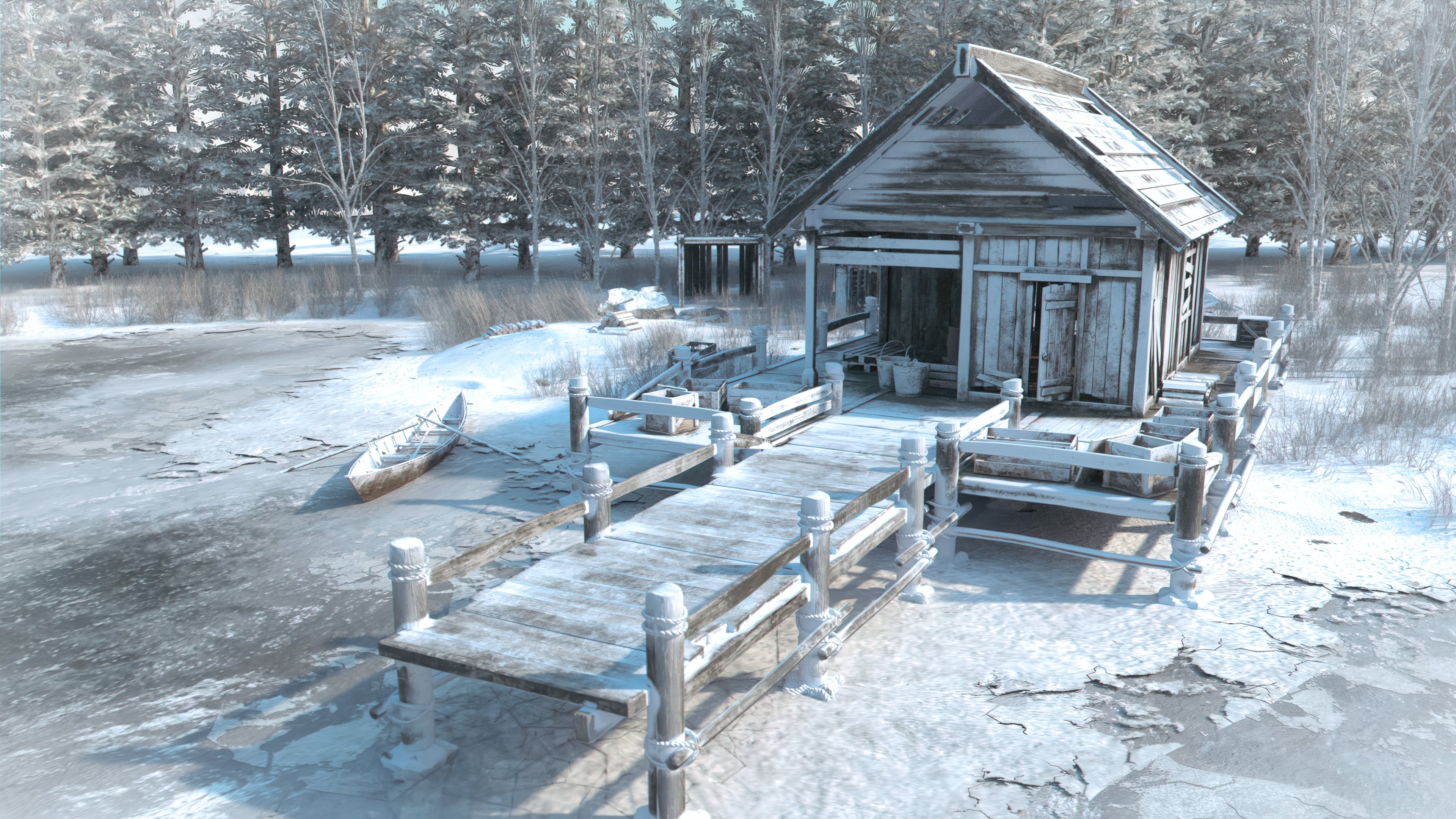 Frozen Lake Cabin | Daz 3D