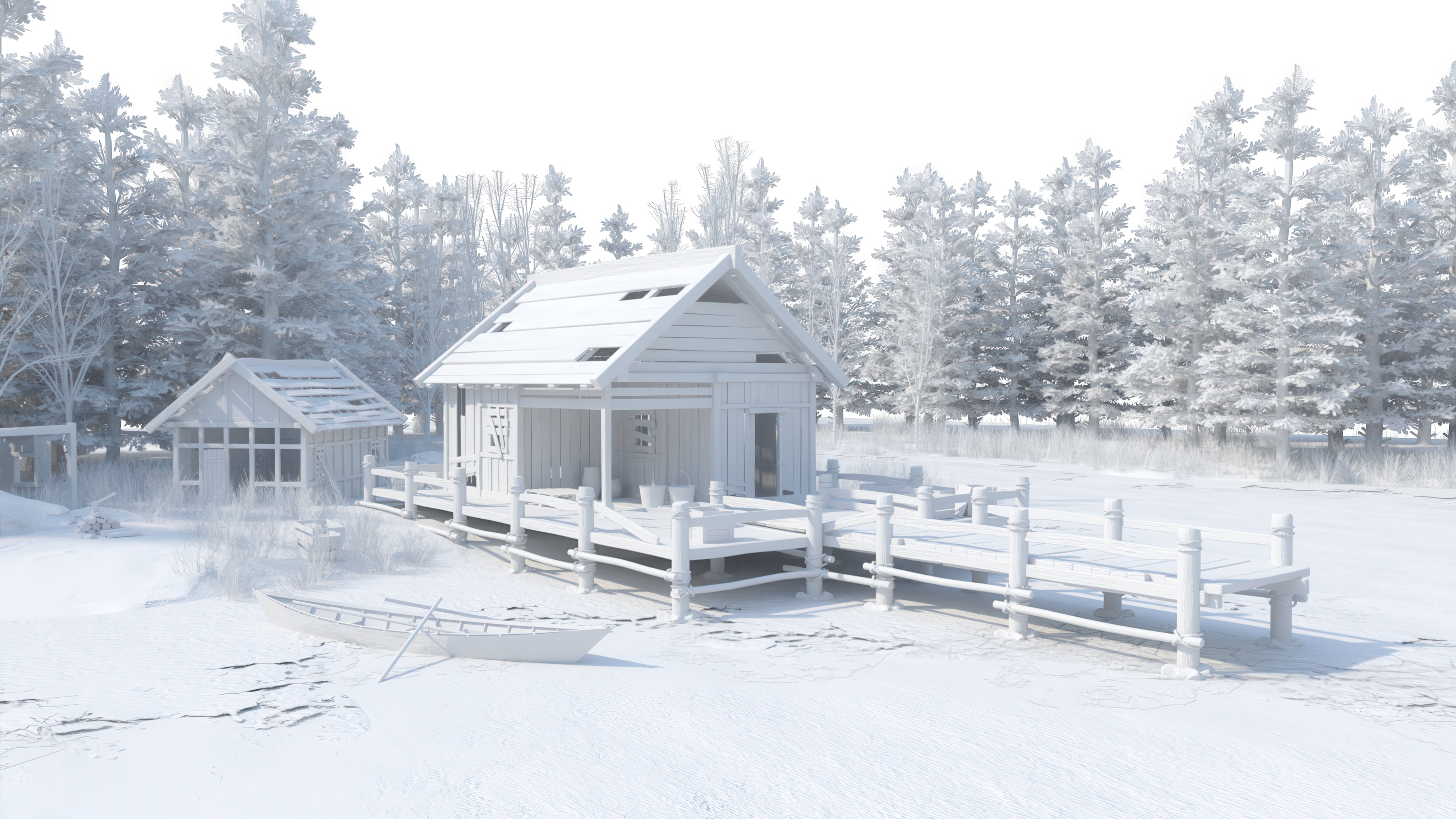 Frozen Lake Cabin | Daz 3D