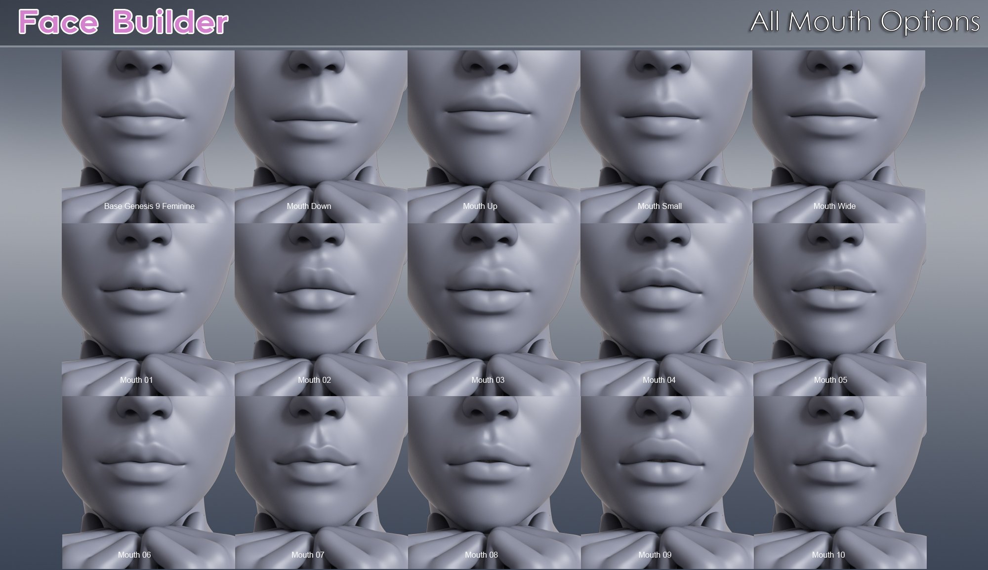 P3D Face Builder for Genesis 9 Feminine | Daz 3D