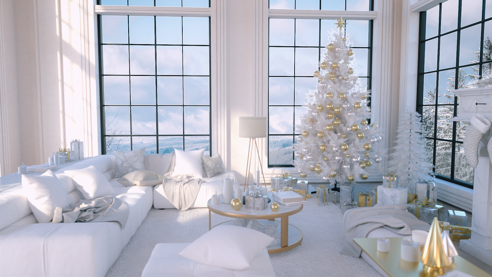 White Christmas House Bundle | Daz 3D