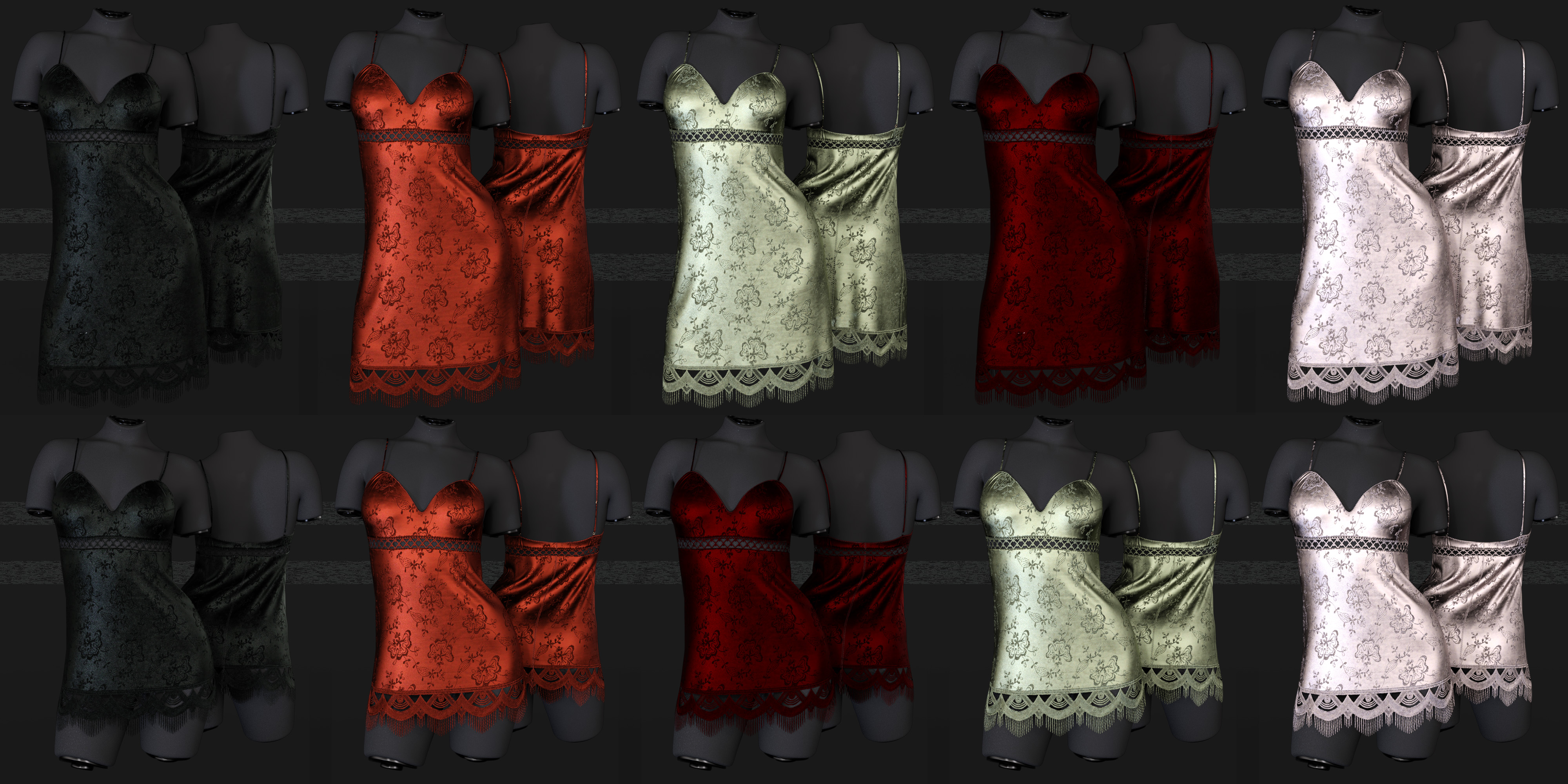 dForce CB Slip In Time Lace Texture Expansion | Daz 3D