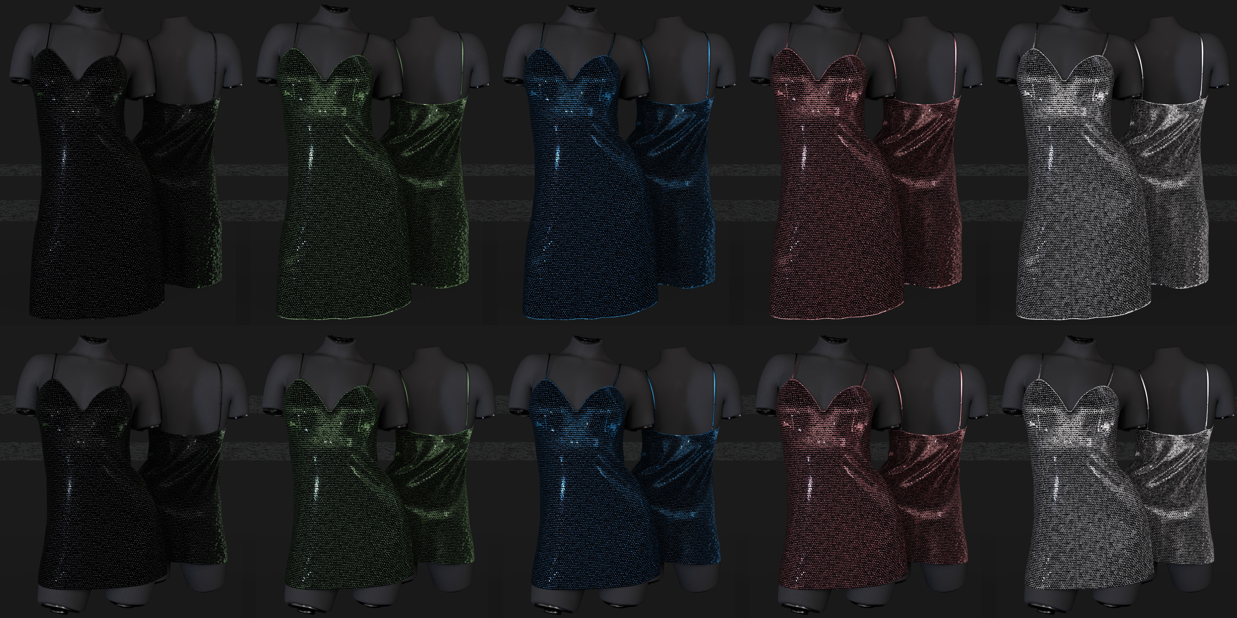 dForce CB Slip In Time Clothing Set and Texture Mega Bundle | Daz 3D