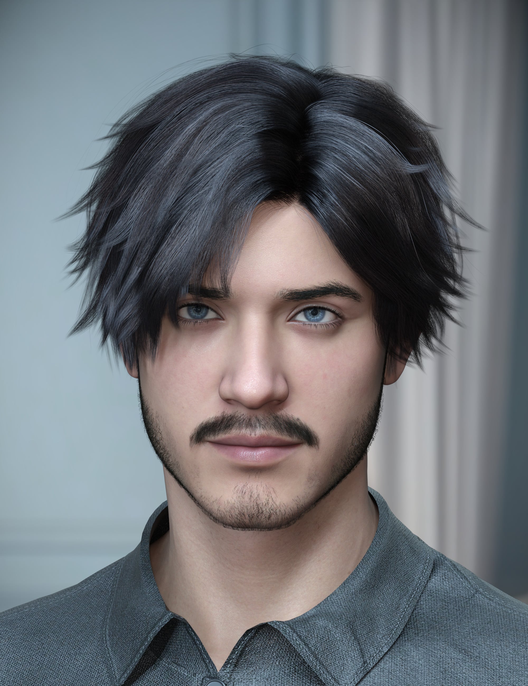 ALO Elias Hair for Genesis 9, 8 and 8.1 Male | Daz 3D