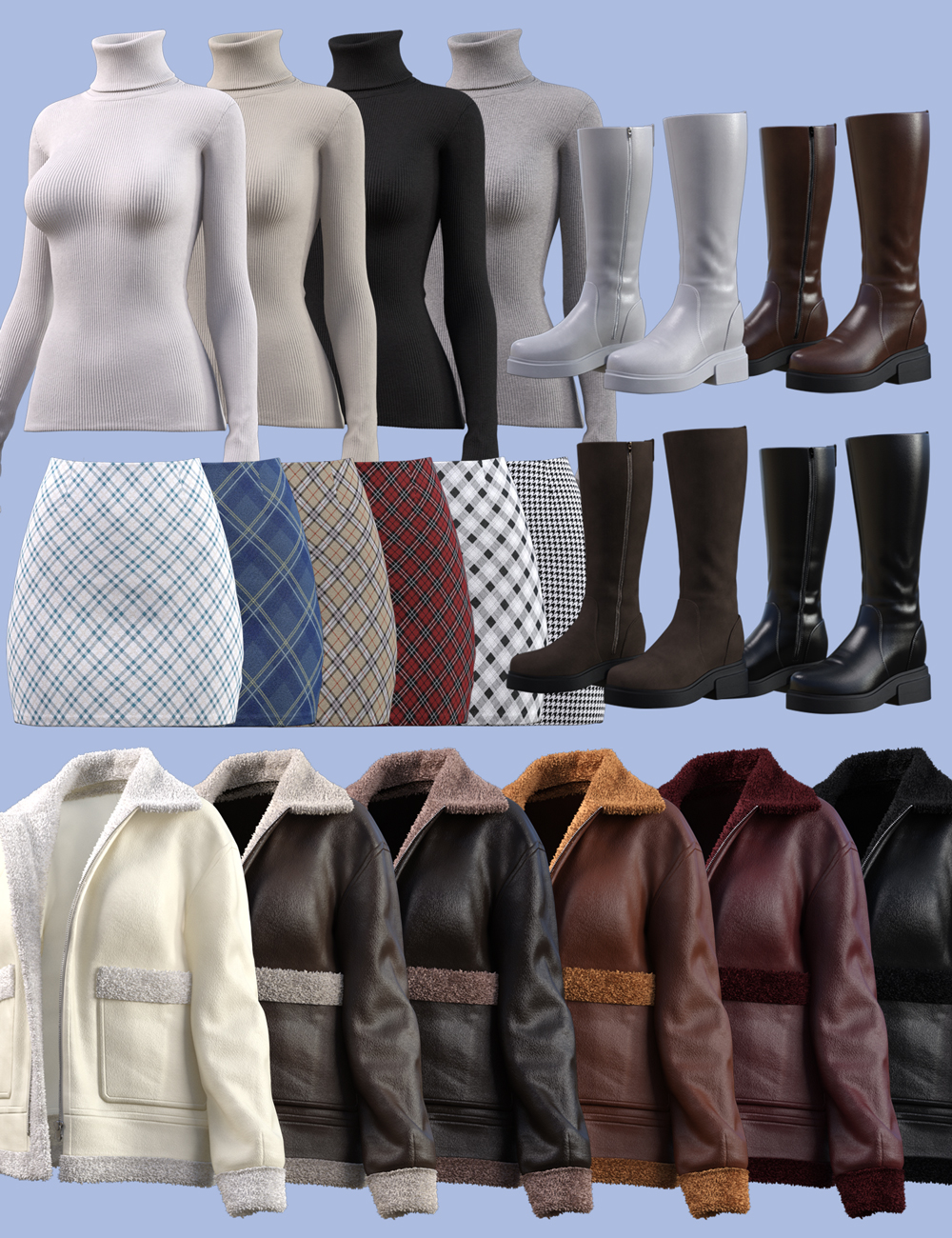 dForce HnC24 Mustang Jacket Outfit for Genesis 9 | Daz 3D