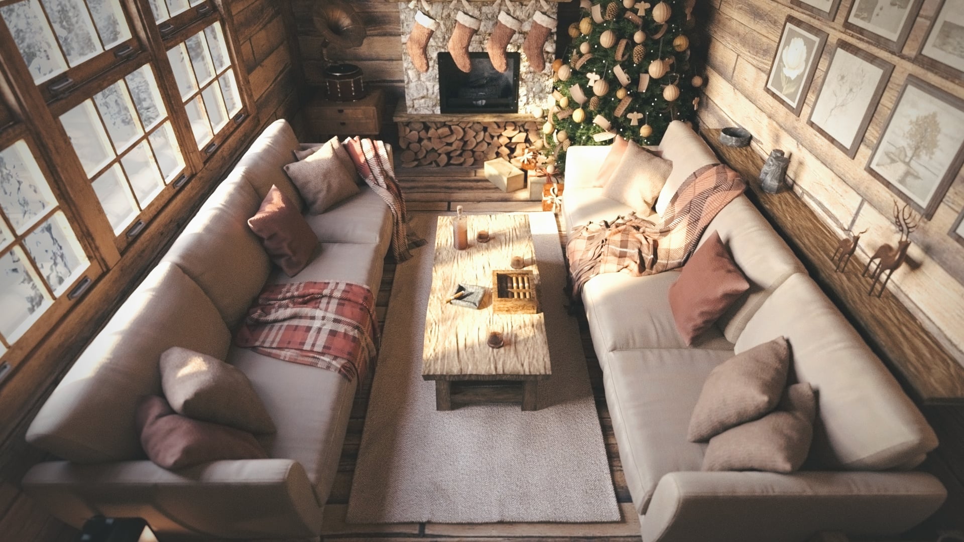 Rustic Christmas Cabin | Daz 3D