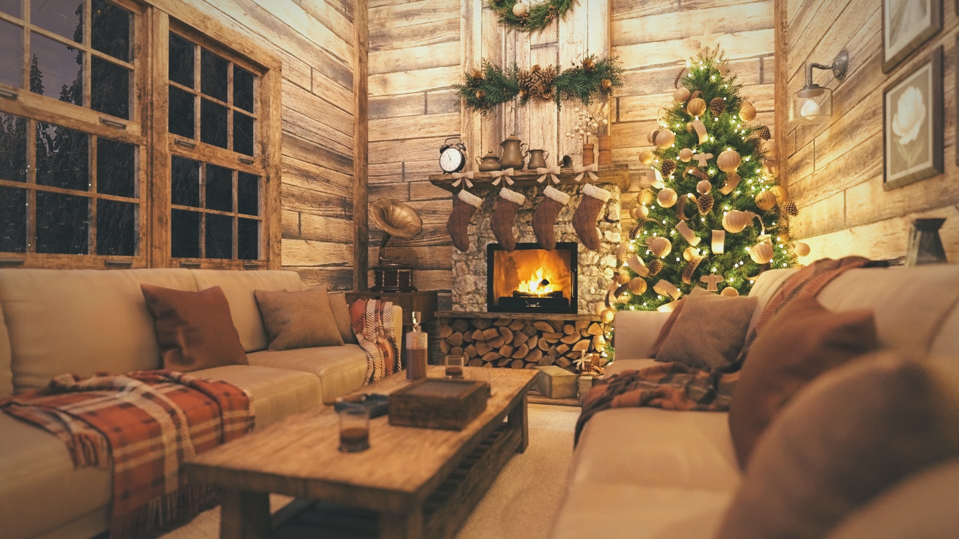 Rustic Christmas Cabin | Daz 3D