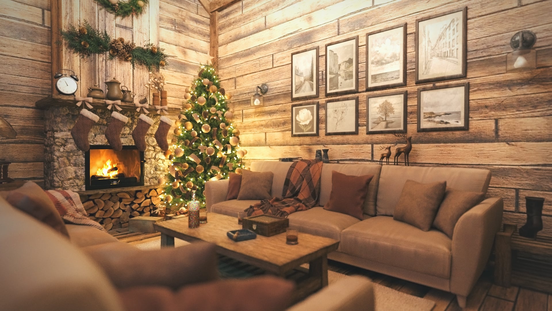 Rustic Christmas Cabin | Daz 3D