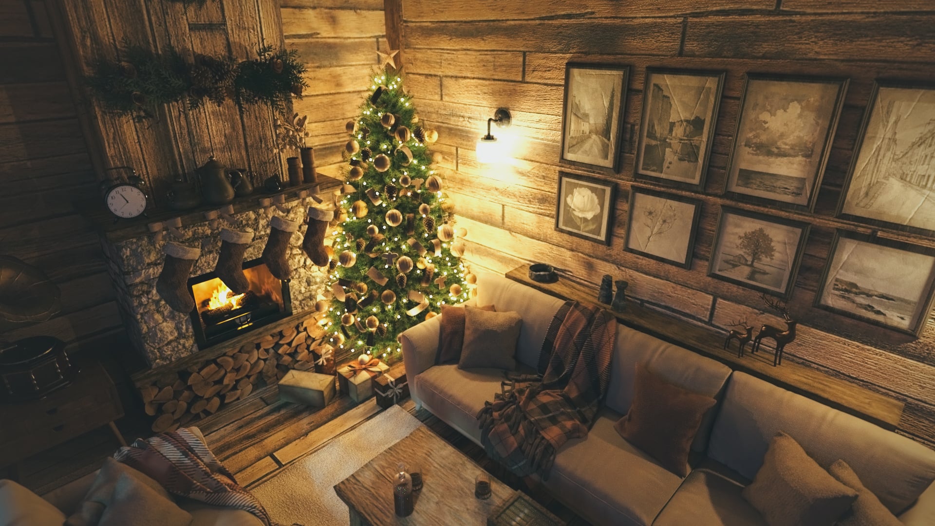 Rustic Christmas Cabin | Daz 3D