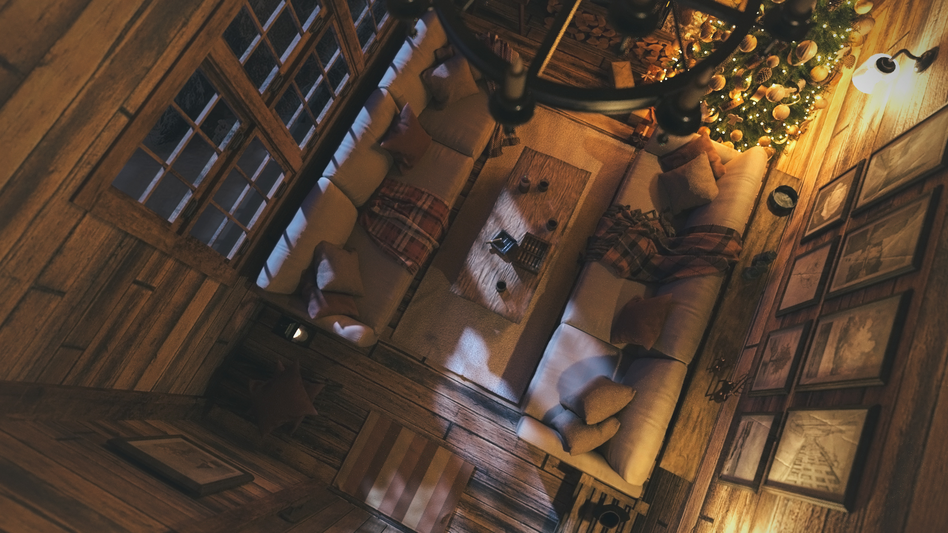 Rustic Christmas Cabin | Daz 3D