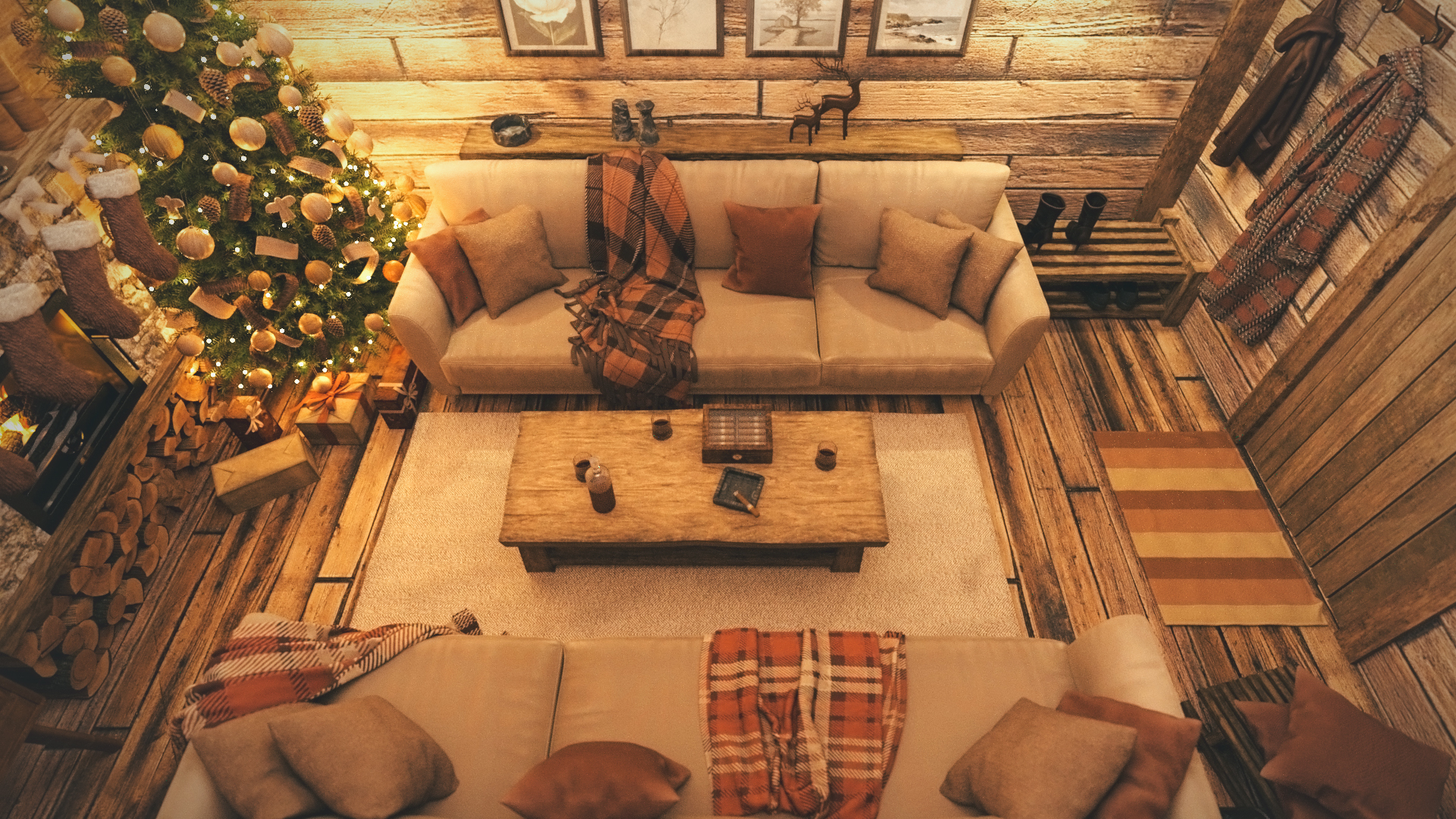 Rustic Christmas Cabin | Daz 3D