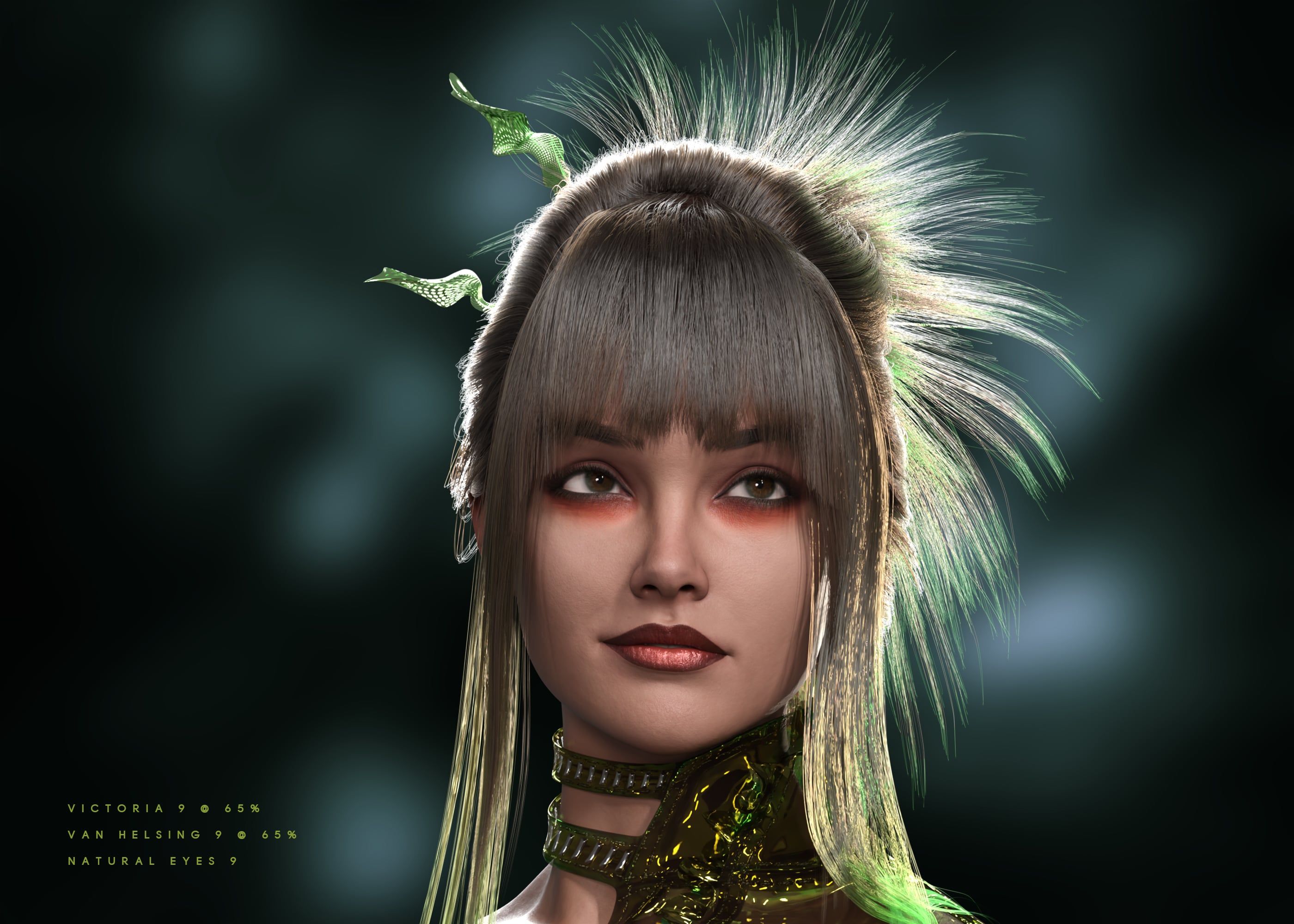 dForce Cyber Attack Hair for Genesis 9 | Daz 3D