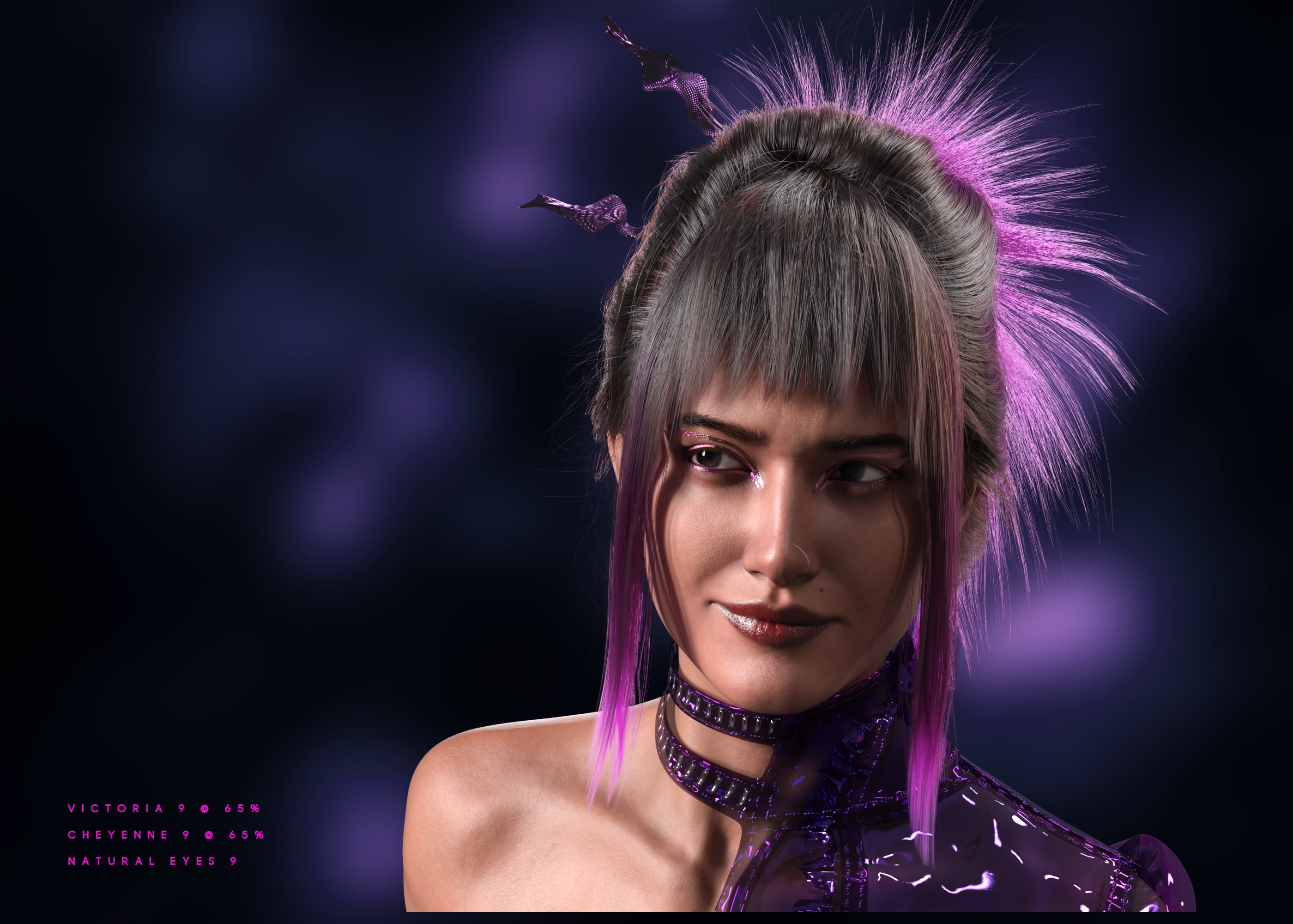 dForce Cyber Attack Hair for Genesis 9 | Daz 3D