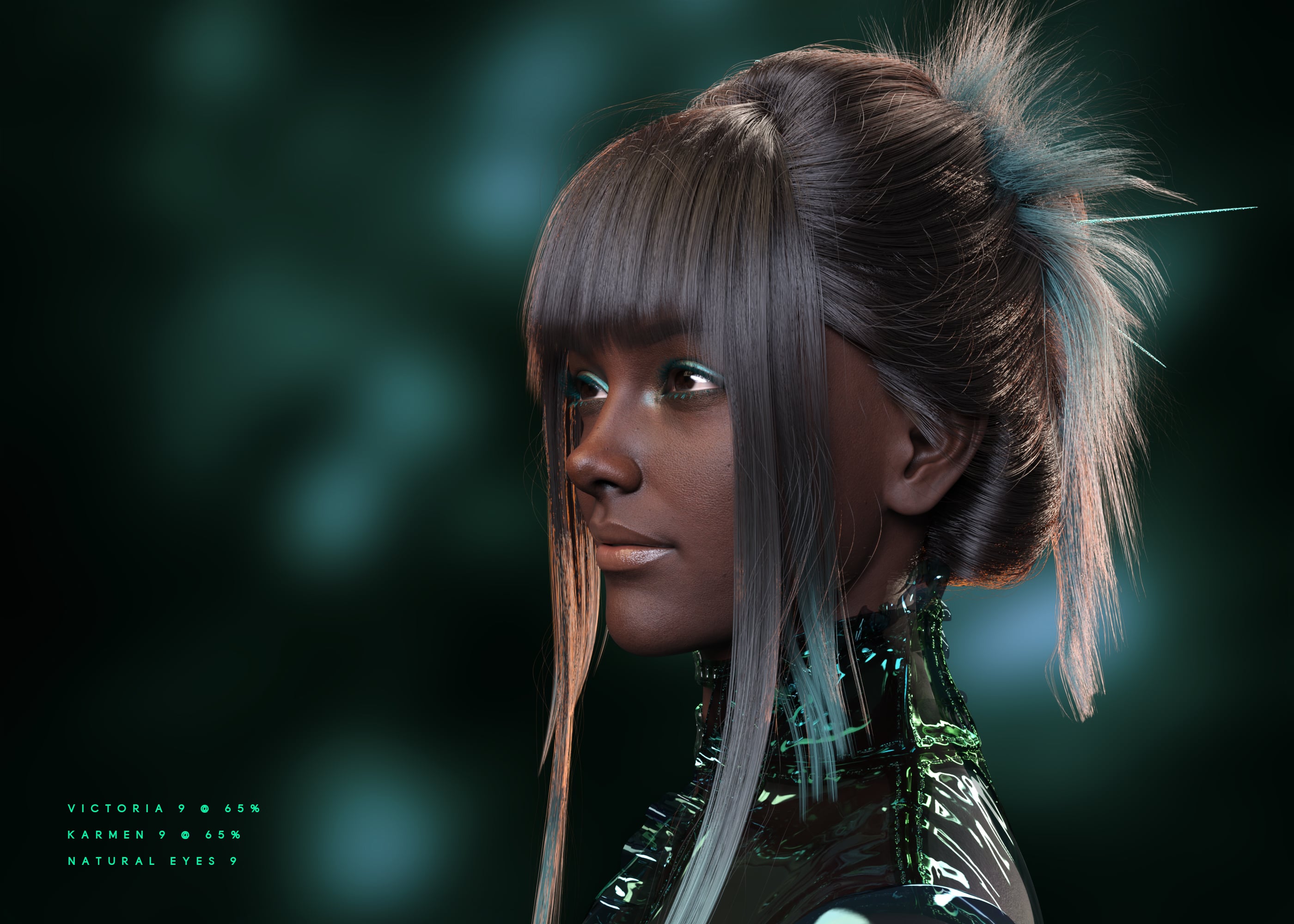 dForce Cyber Attack Hair for Genesis 9 | Daz 3D