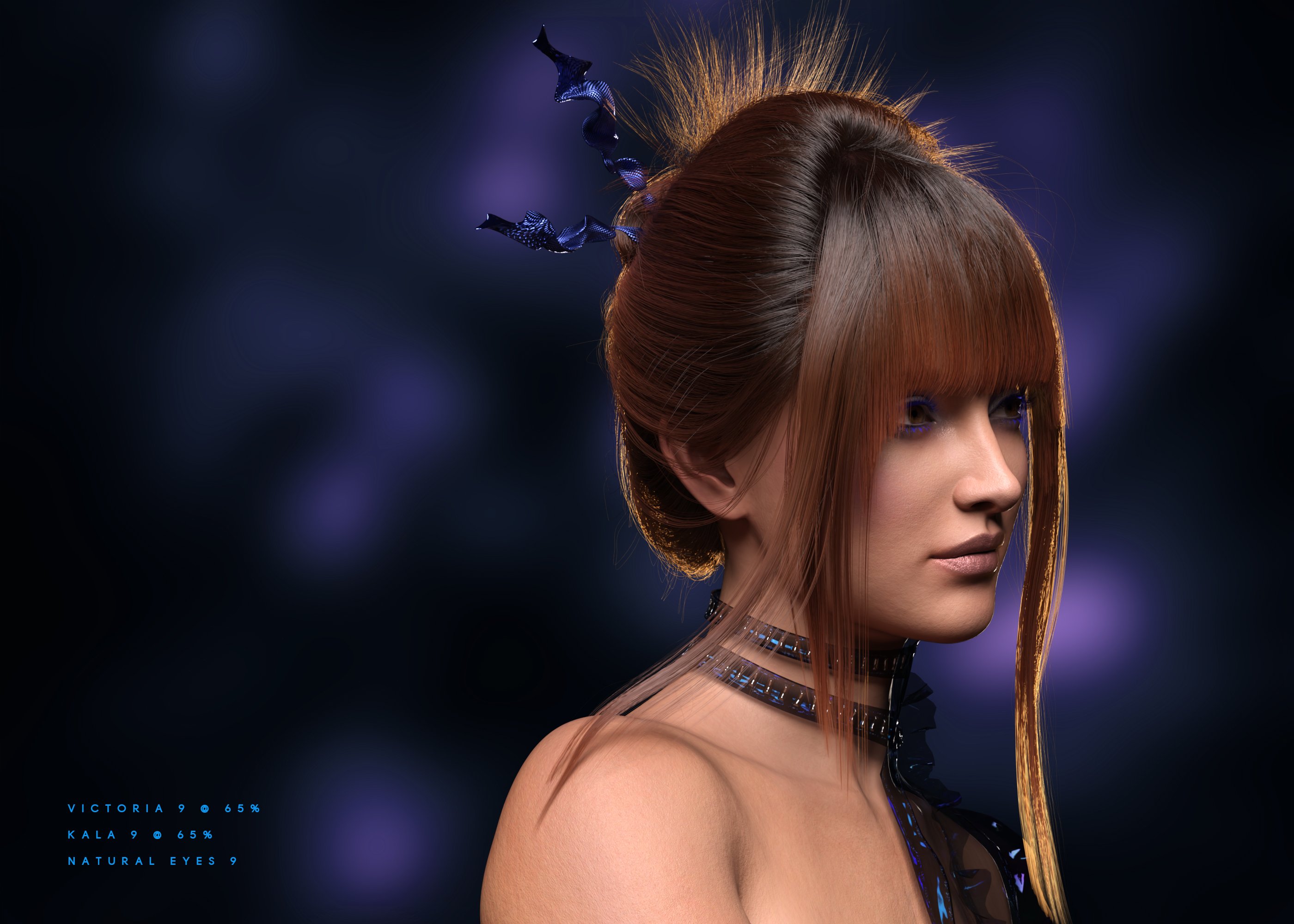 dForce Cyber Attack Hair for Genesis 9 | Daz 3D