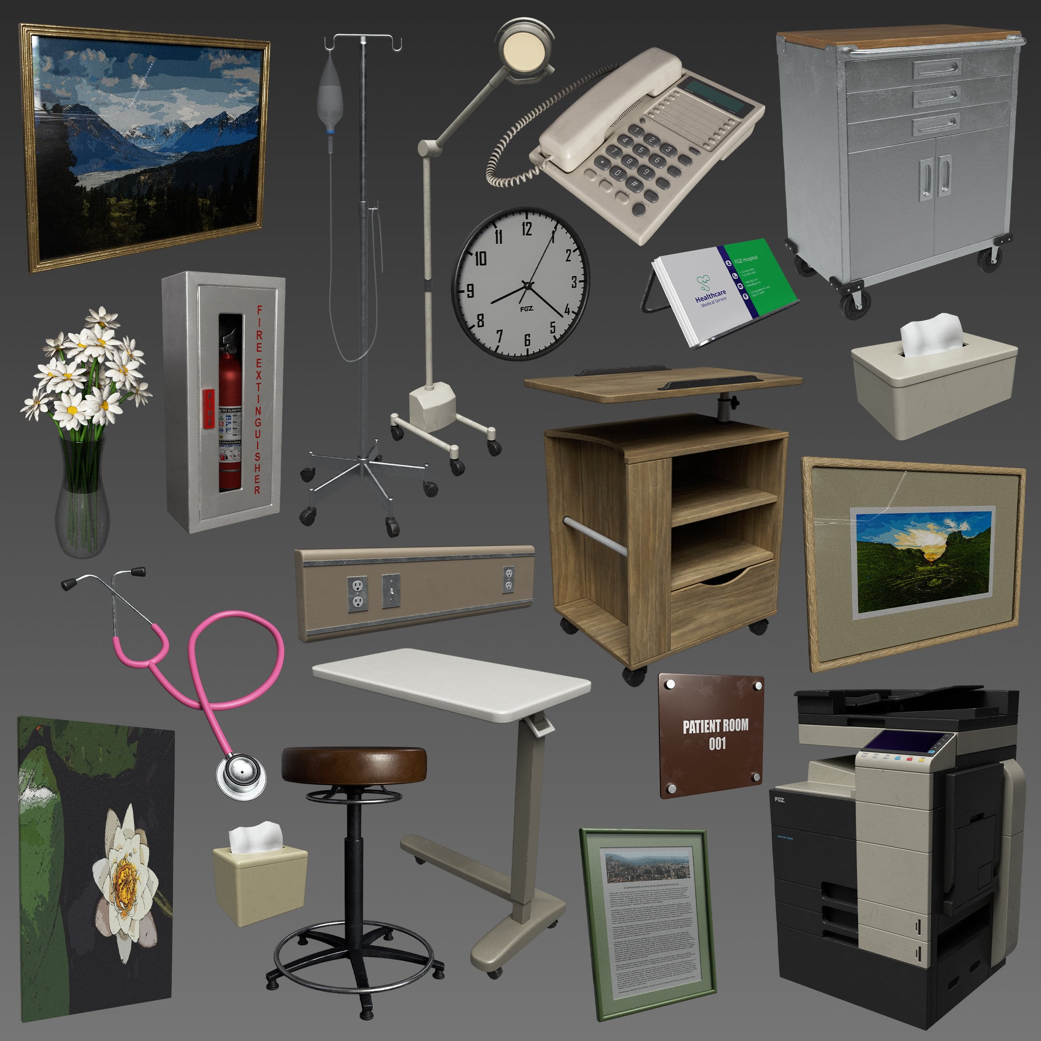 FG Hospital Room Bundle | Daz 3D