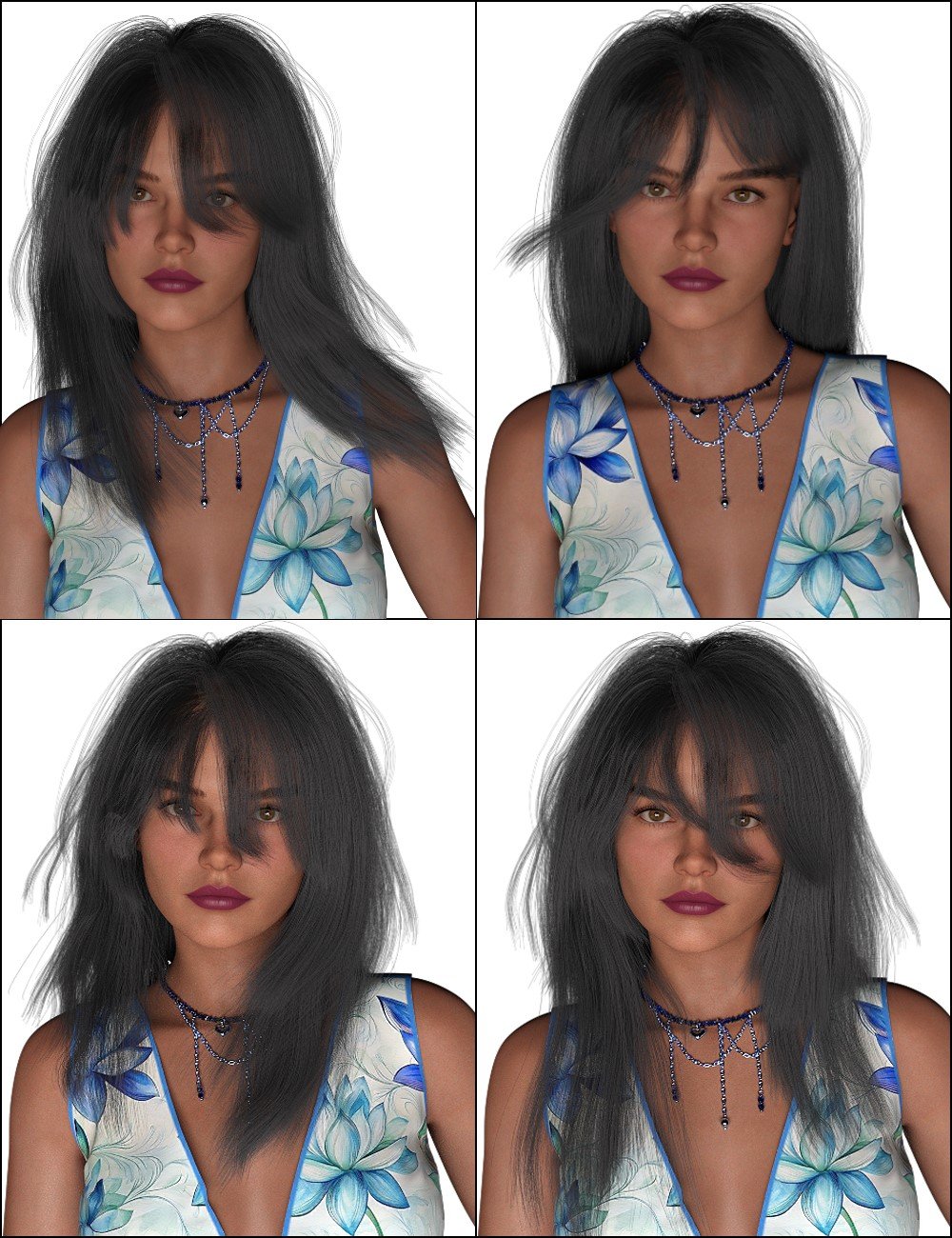 L3D Quick Click Fluffy Long Hair ⋆ Freebies Daz 3D