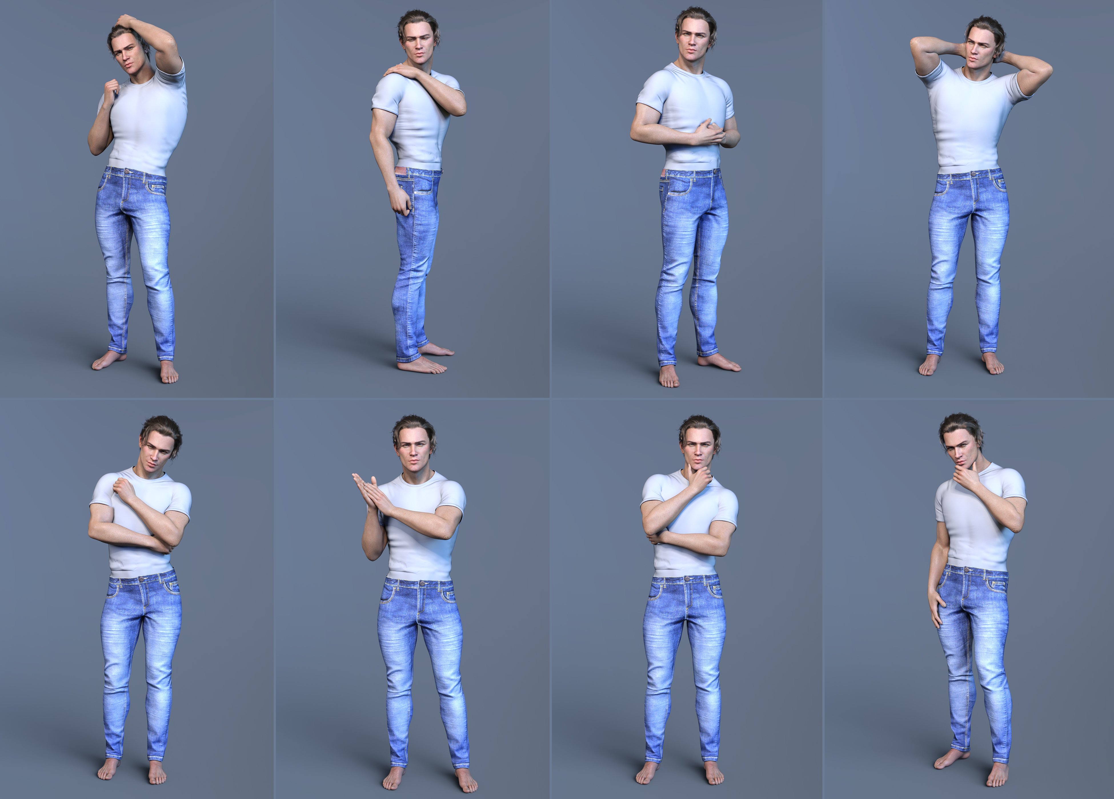 Z Masculine Demeanor Pose Mega Set for Genesis 9 and 8 Male | Daz 3D
