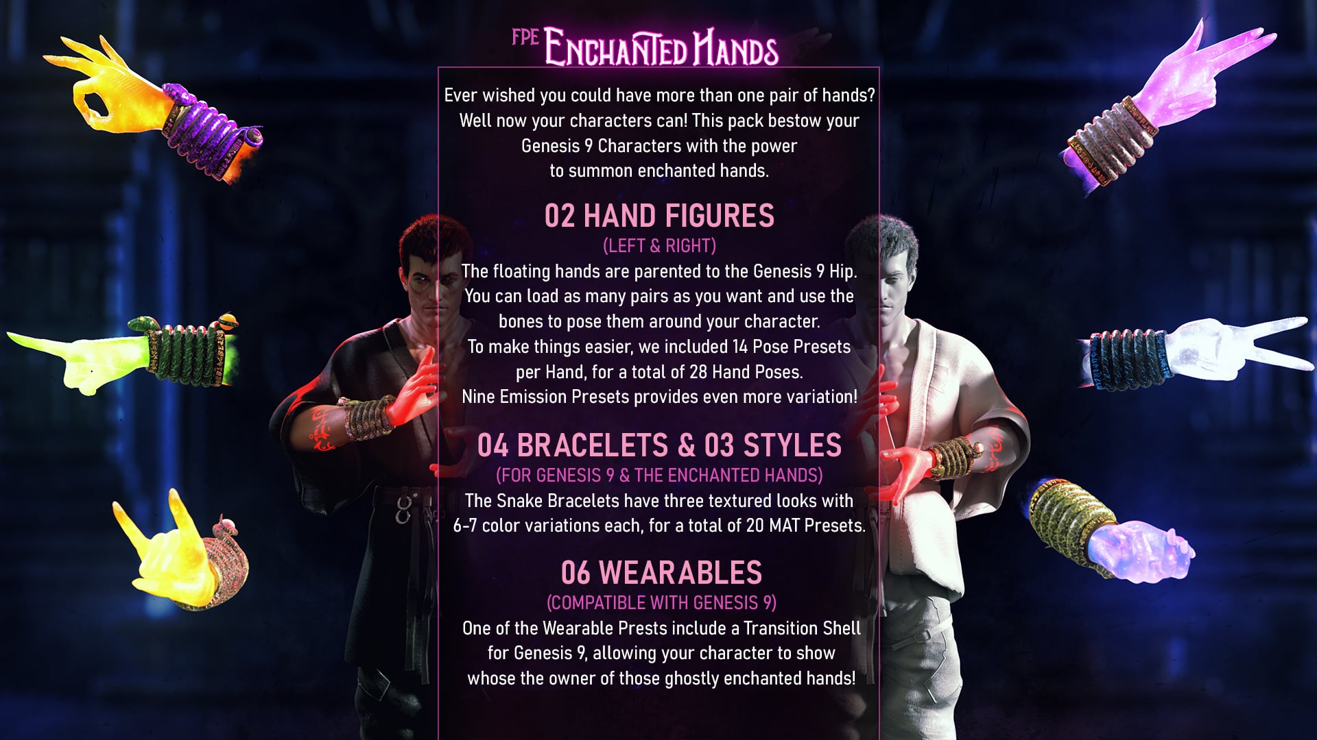 FPE Enchanted Hands for Genesis 9 | Daz 3D