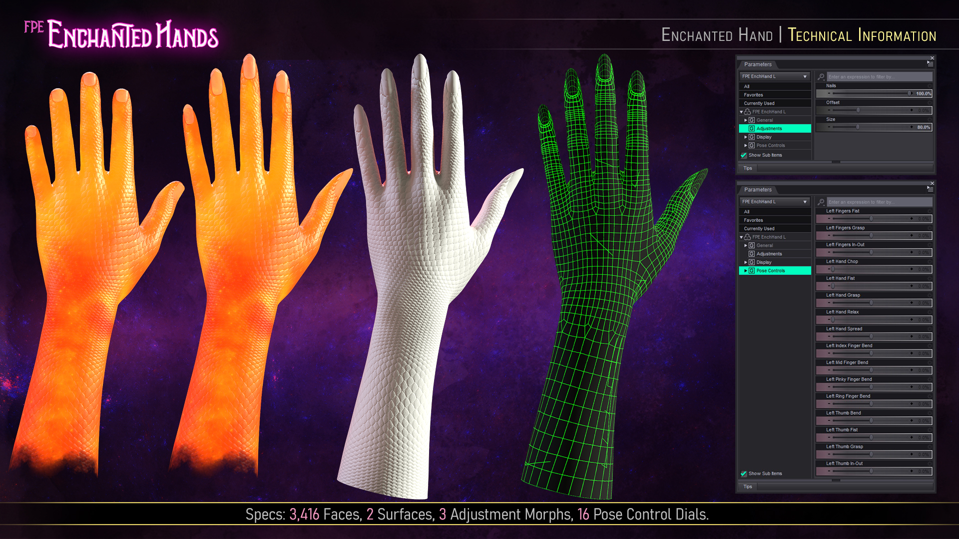 FPE Enchanted Hands for Genesis 9 | Daz 3D