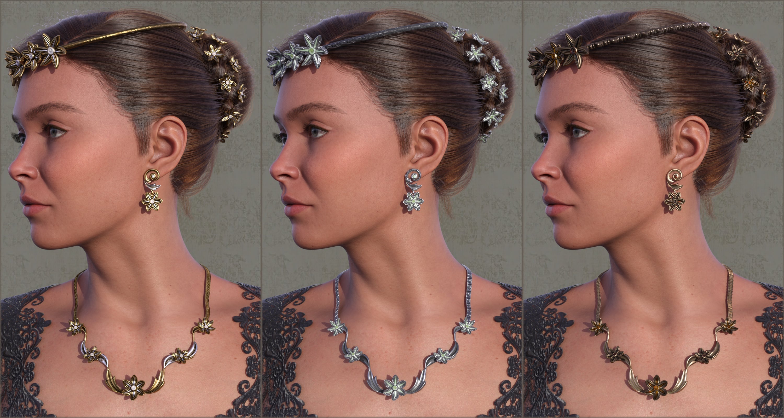 Flower Chique Jewelry Set for Genesis 9 and Genesis 8 Females | Daz 3D