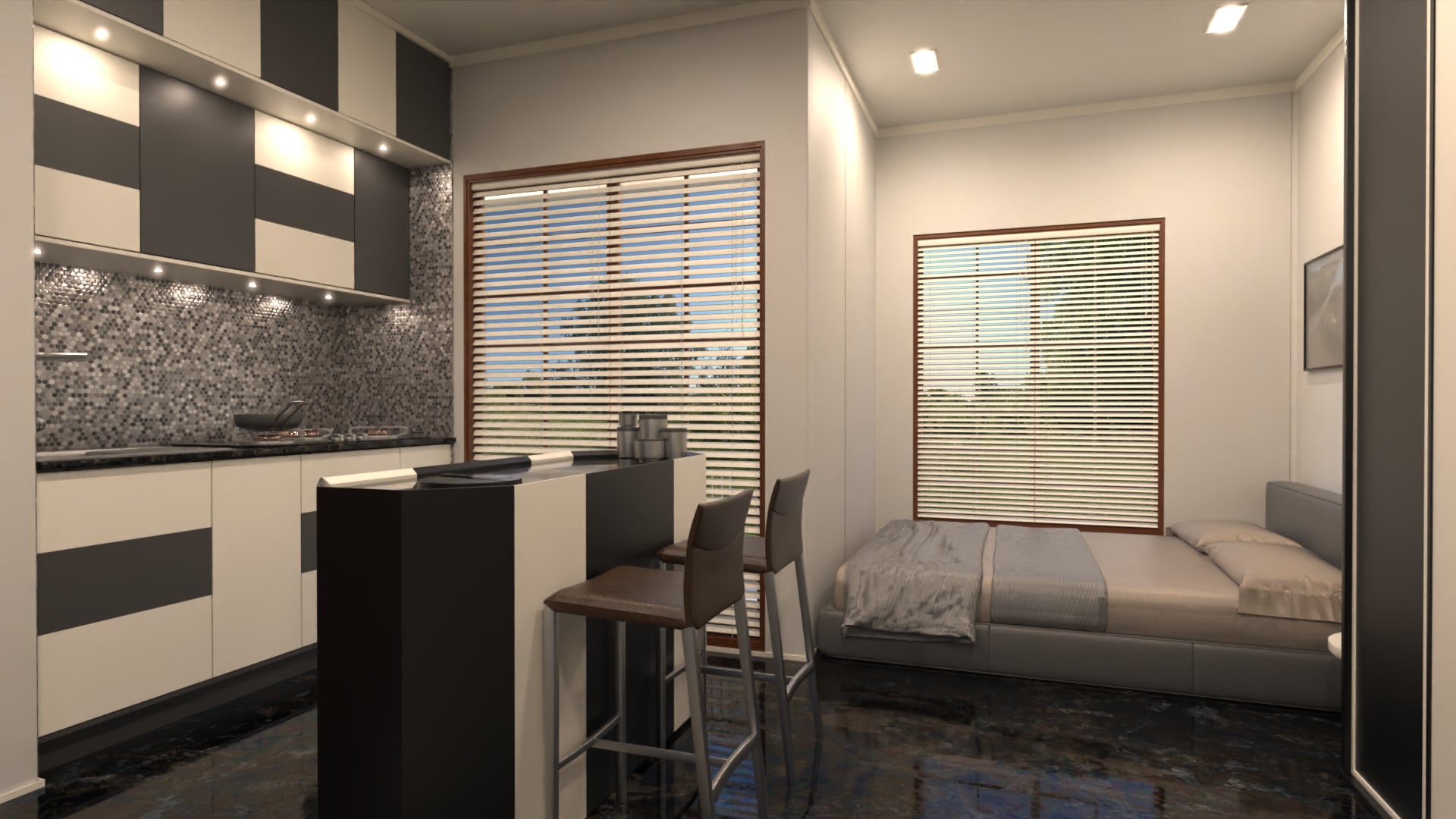 Modern Compact Living Suite | Daz 3D