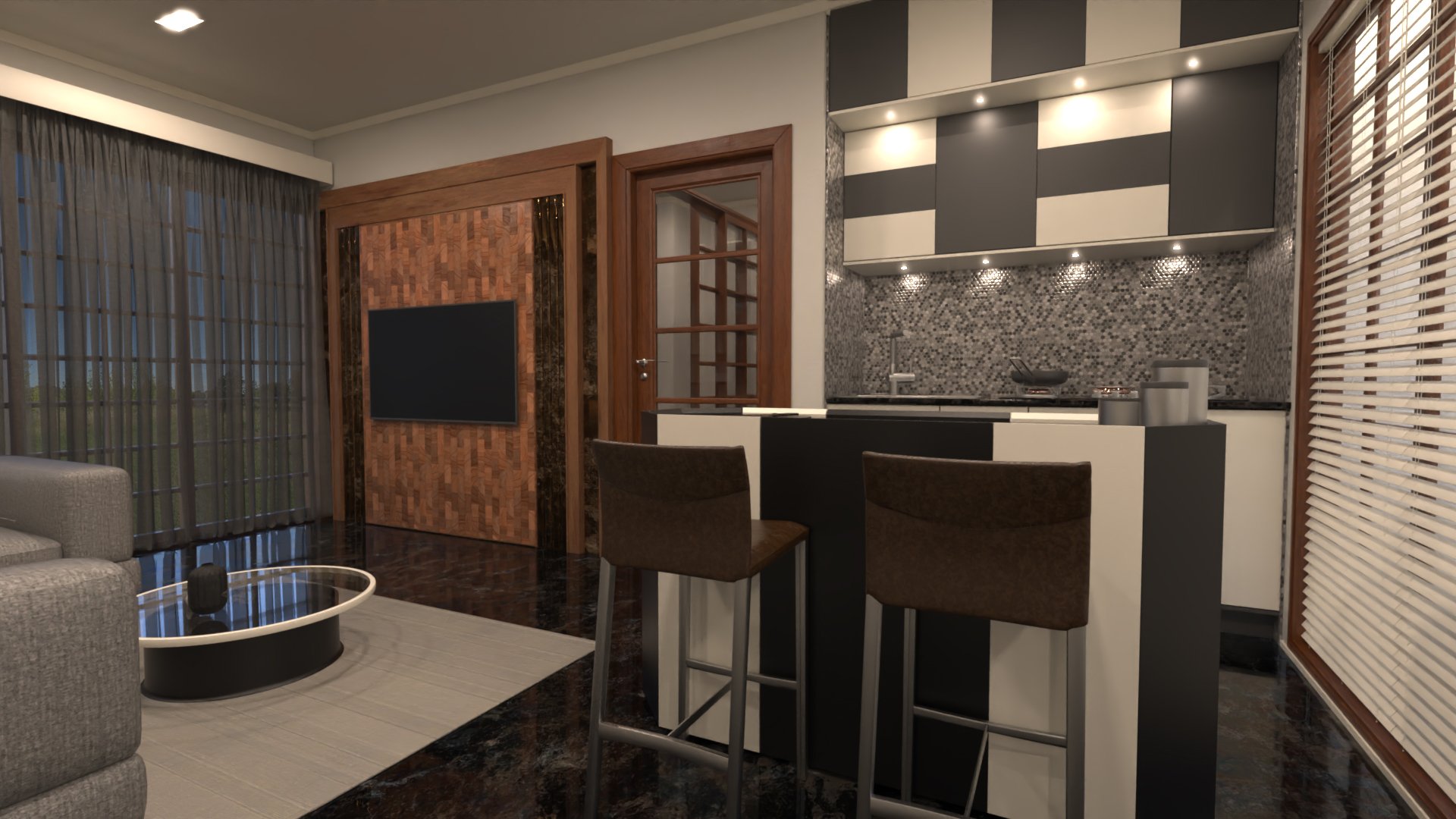 Modern Compact Living Suite | Daz 3D