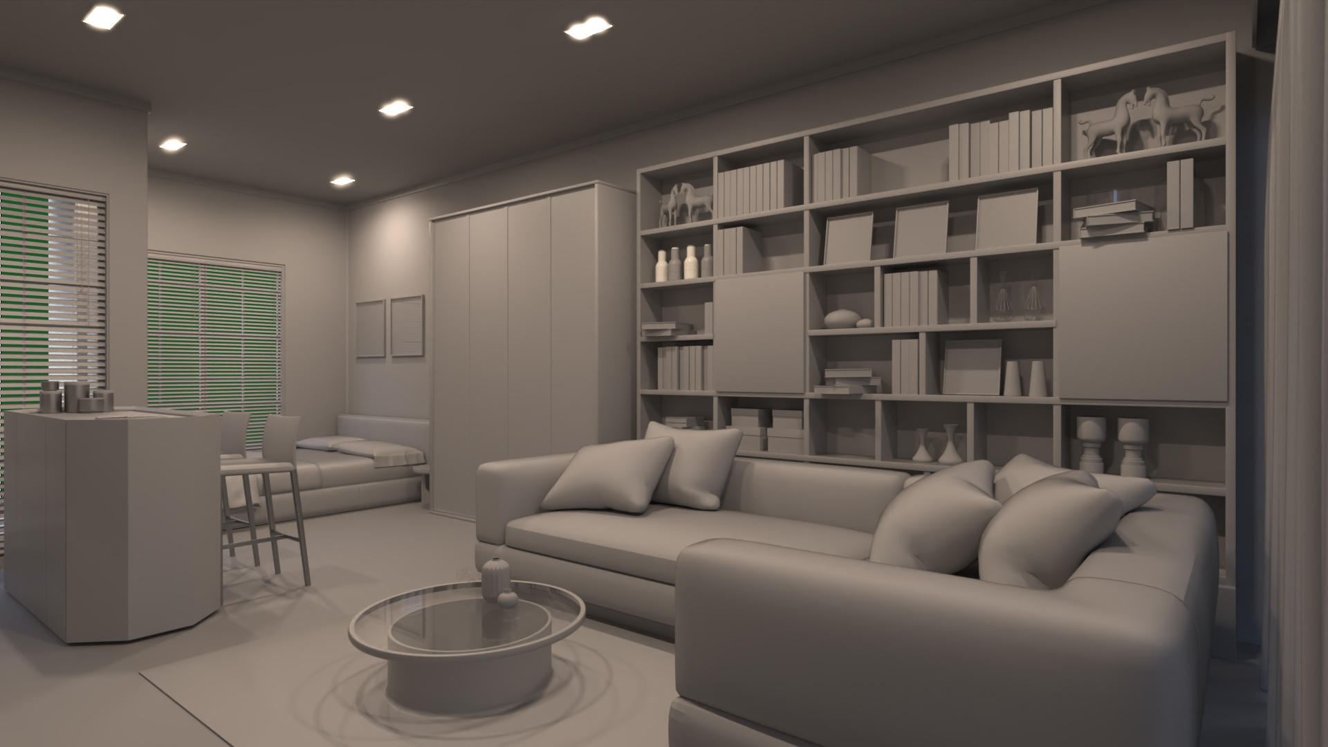 Modern Compact Living Suite | Daz 3D