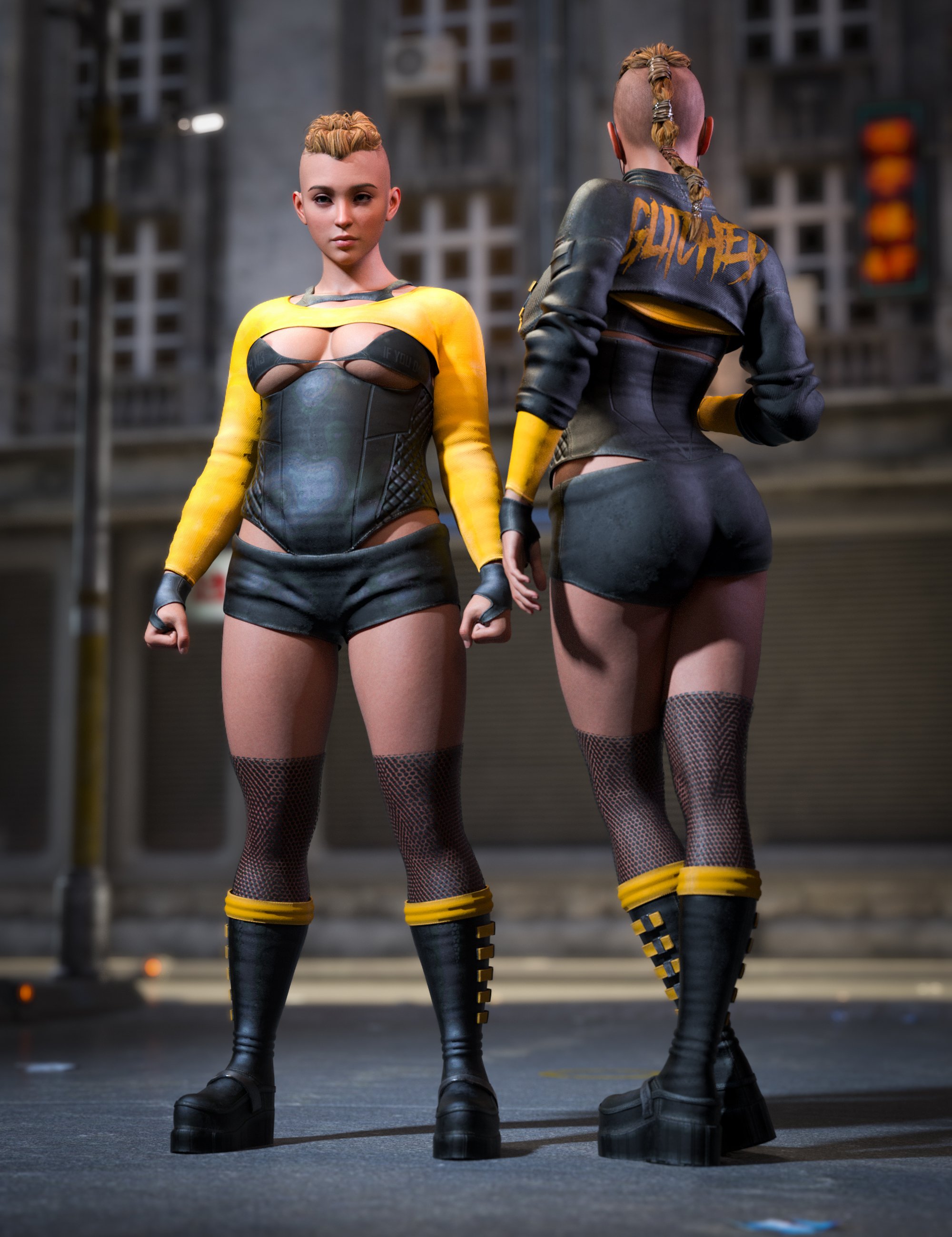 M3D Cyber Breaker Outfit for Genesis 9 | Daz 3D