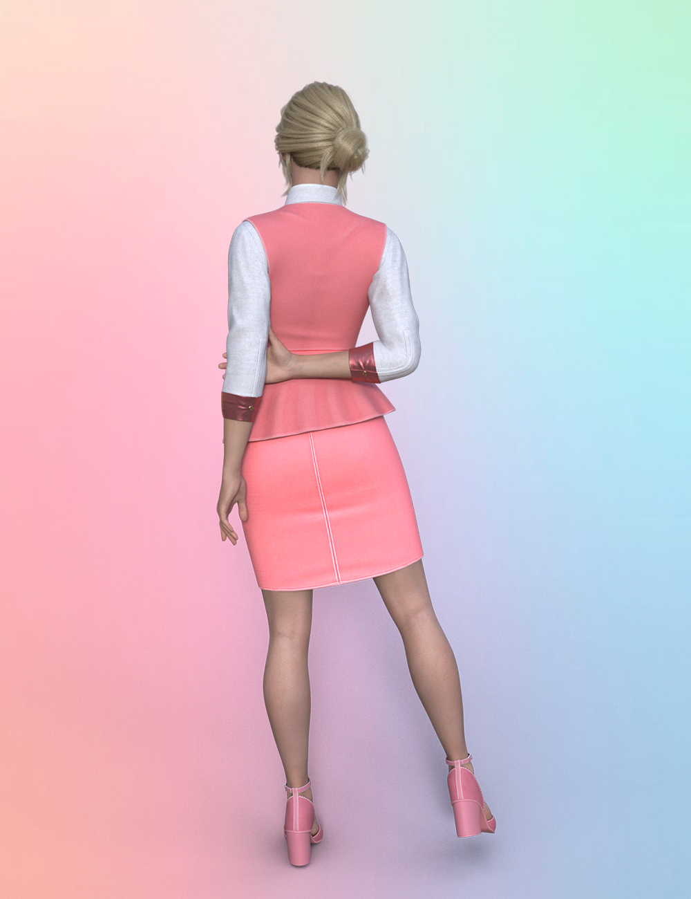 dForce Vest Uniform Skirt Outfit for Genesis 9 | Daz 3D