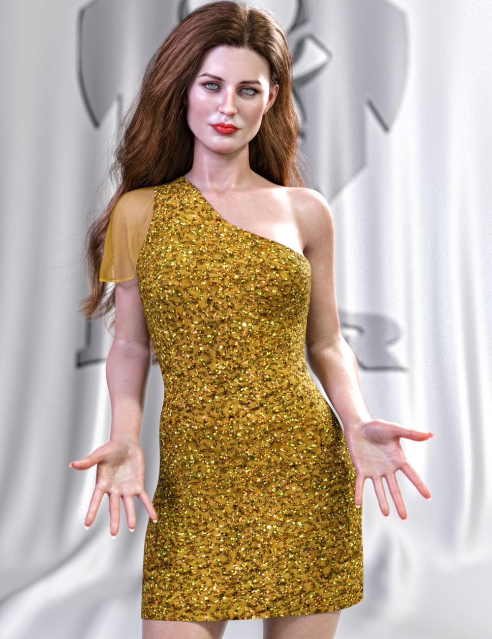 JMR dForce Denisa Party Dress for Genesis 9 and 8 Females | Daz 3D