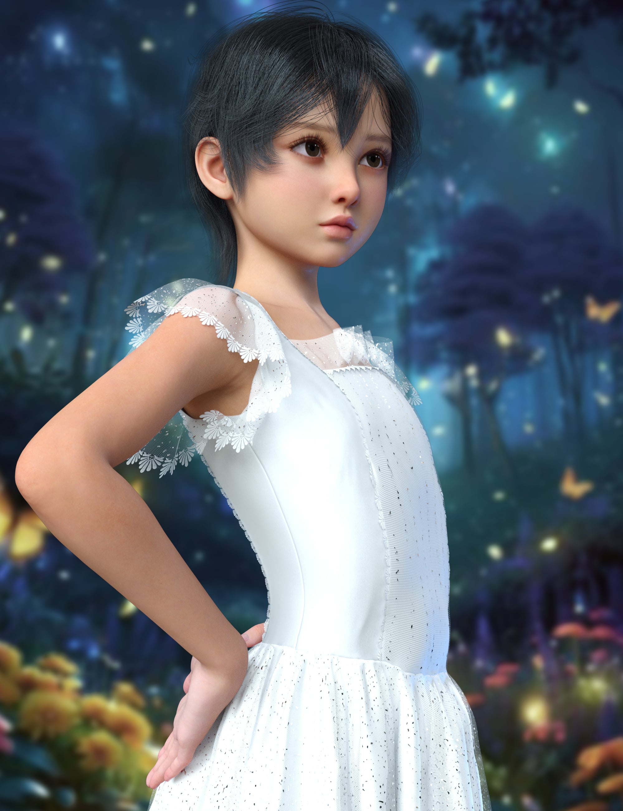 Vo Mieko, Hair and Knicker HD for Genesis 9 Bundle | Daz 3D