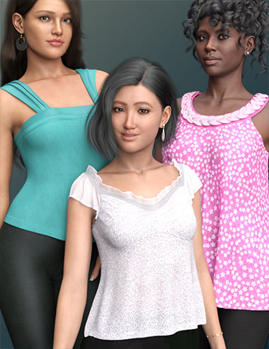 dForce Pretty Portrait Wear Addon Textures | Daz 3D
