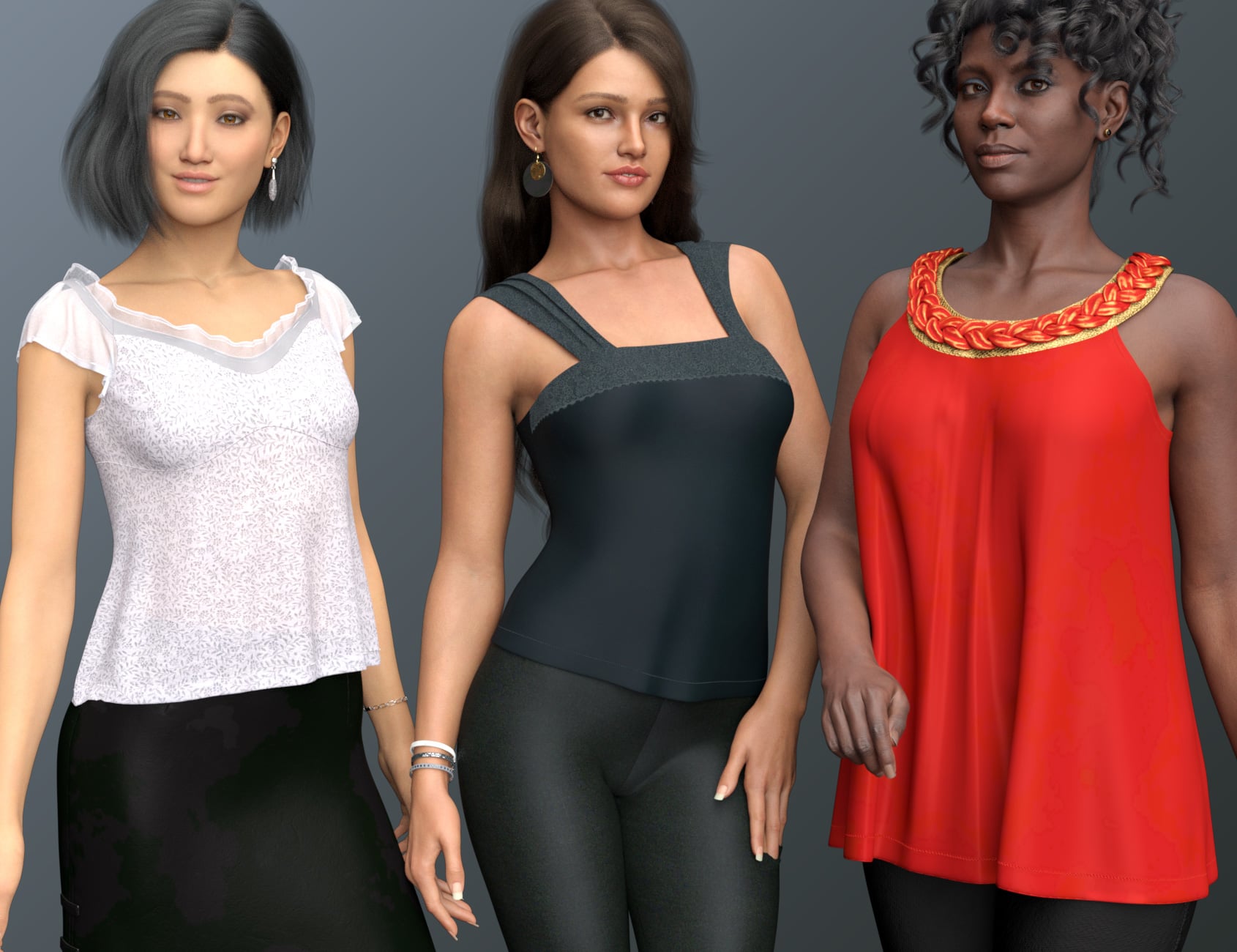 dForce Pretty Portrait Wear Addon Textures | Daz 3D