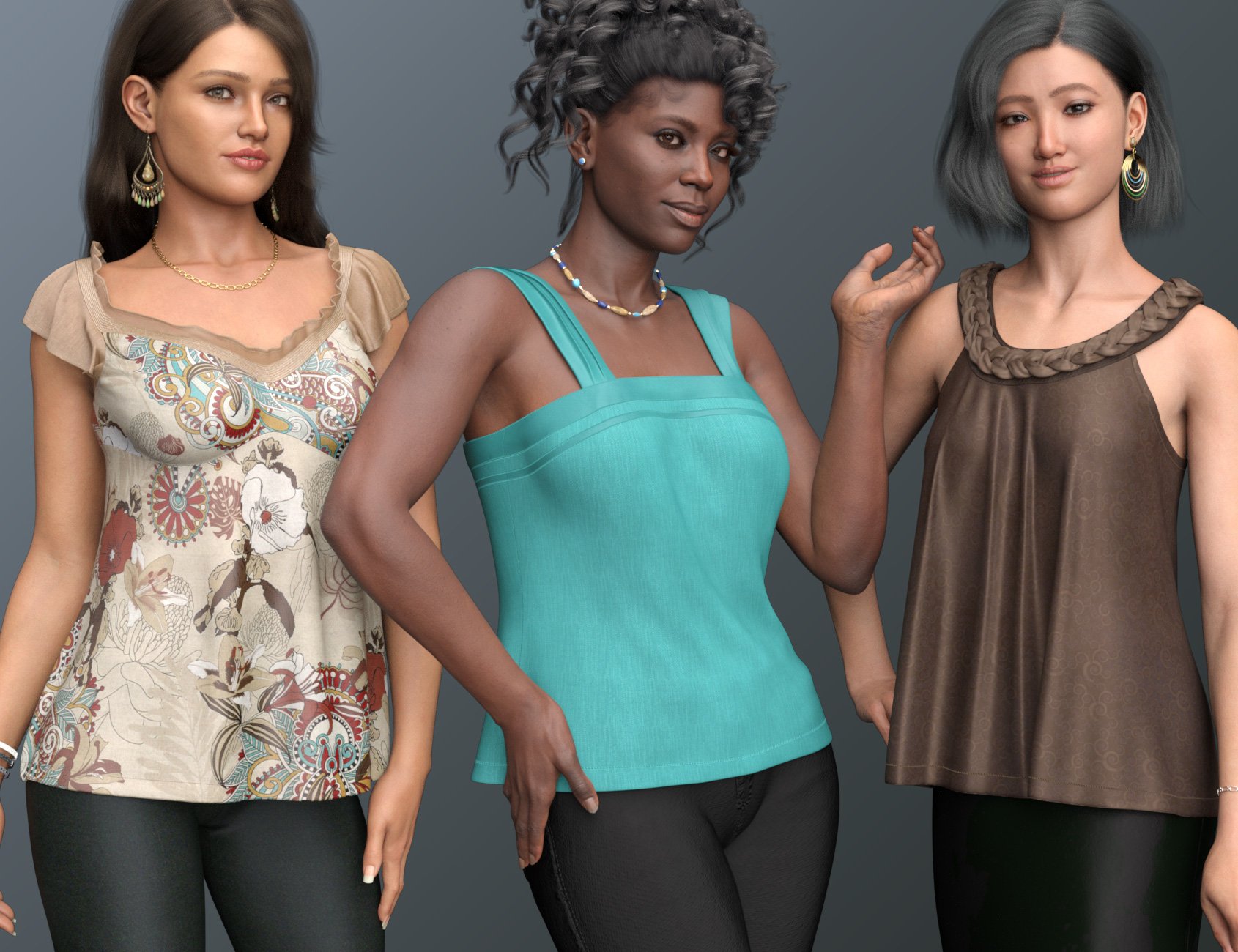 dForce Pretty Portrait Wear Addon Textures | Daz 3D