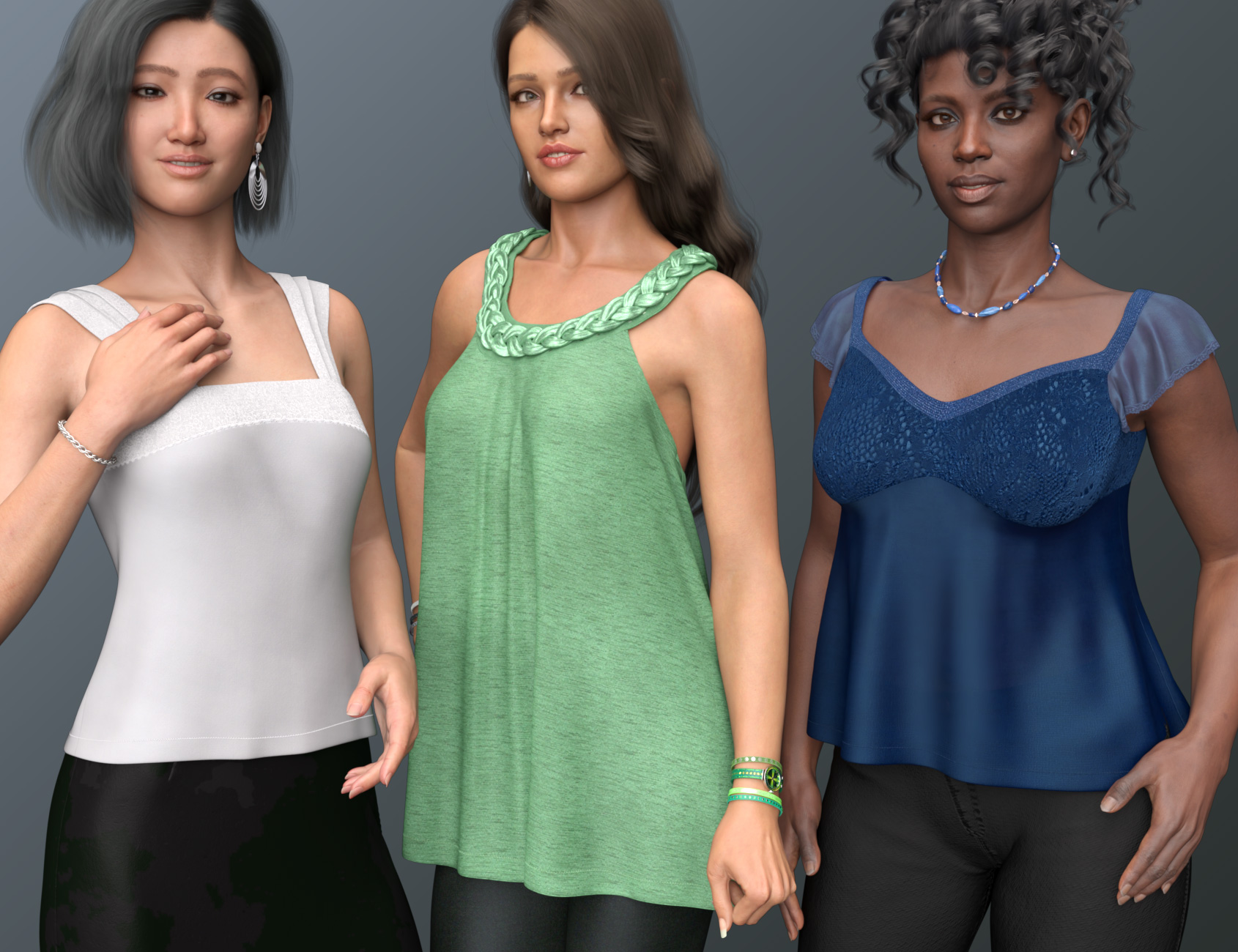 dForce Pretty Portrait Wear Addon Textures | Daz 3D