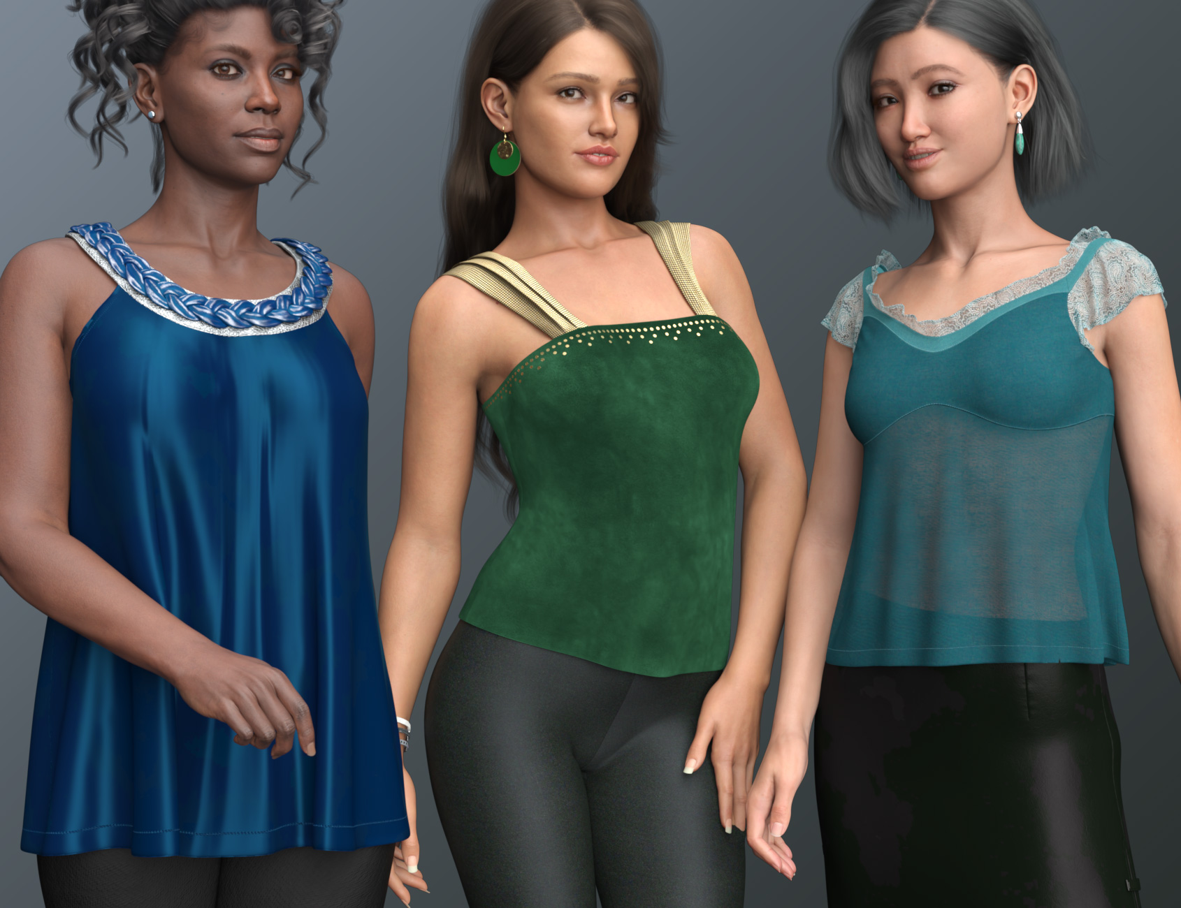 dForce Pretty Portrait Wear Addon Textures | Daz 3D