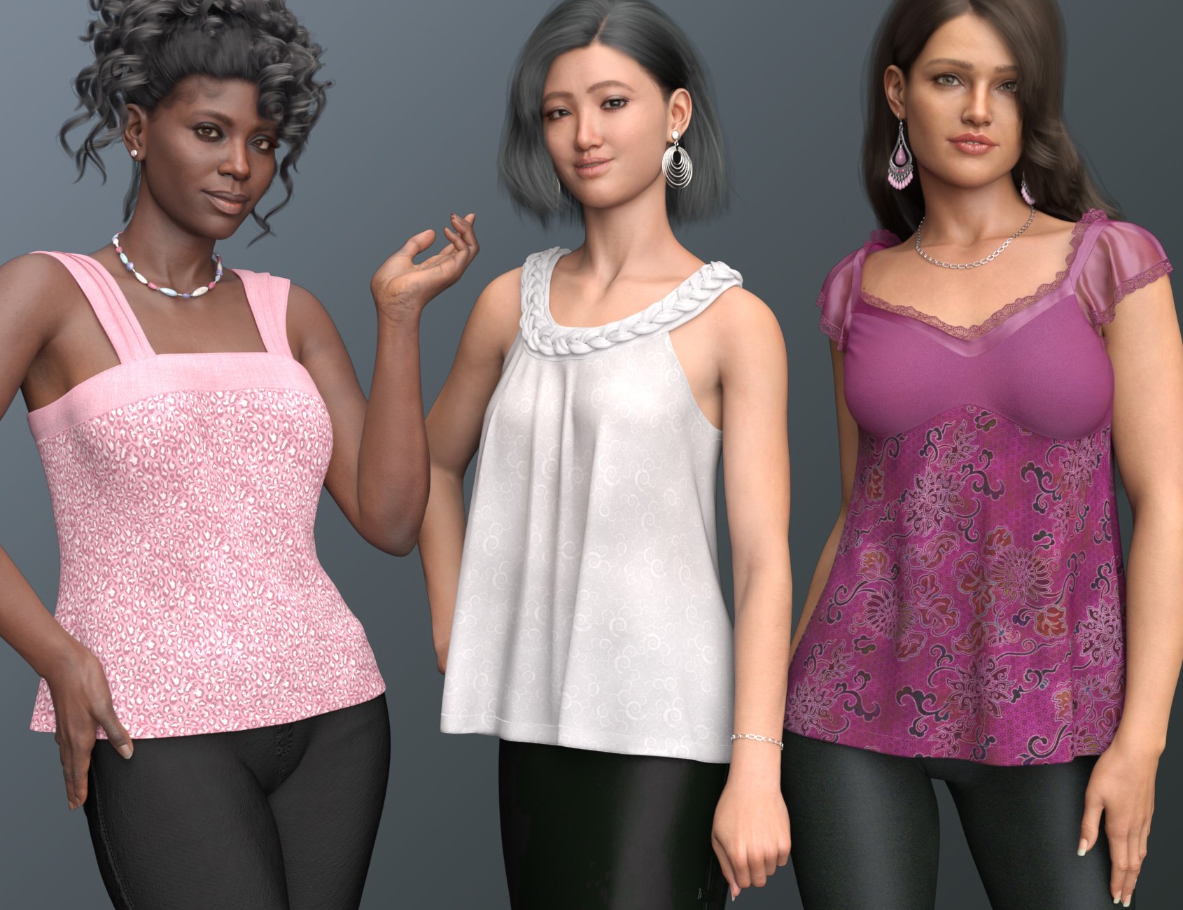 dForce Pretty Portrait Wear Addon Textures | Daz 3D