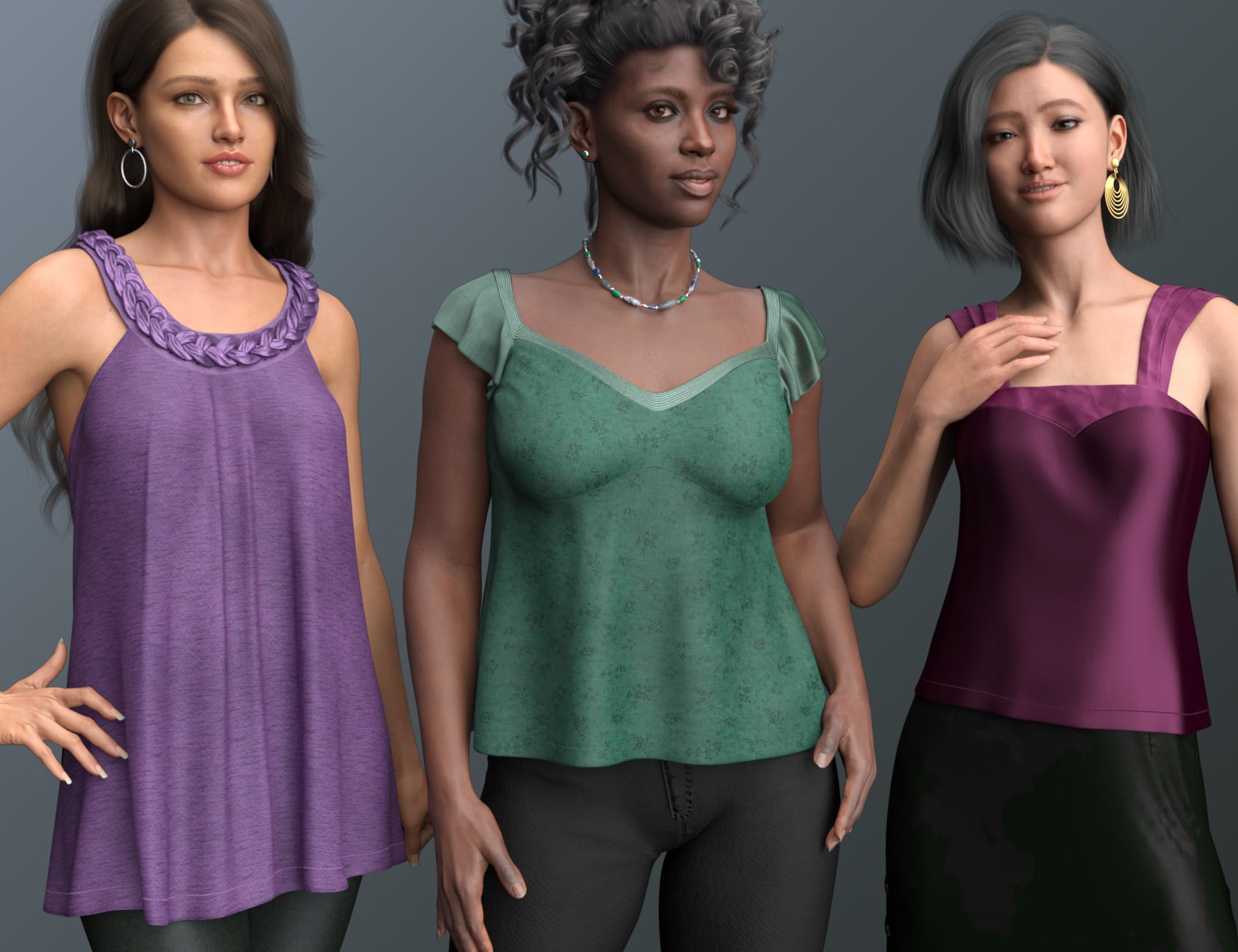 dForce Pretty Portrait Wear Addon Textures | Daz 3D