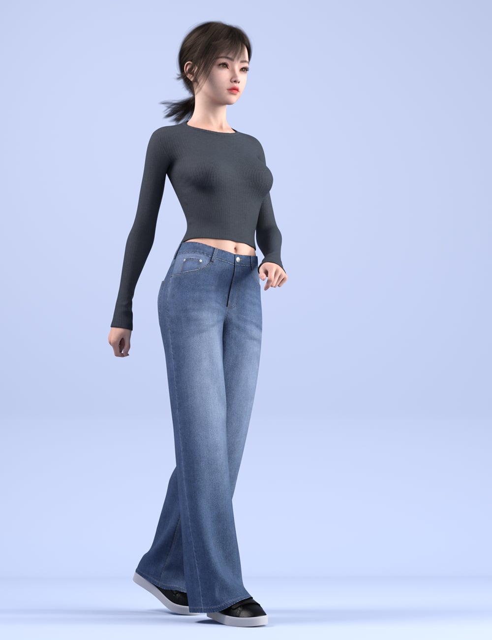 dForce HnC24 Loose Denim Pants Outfit for Genesis 9 | Daz 3D