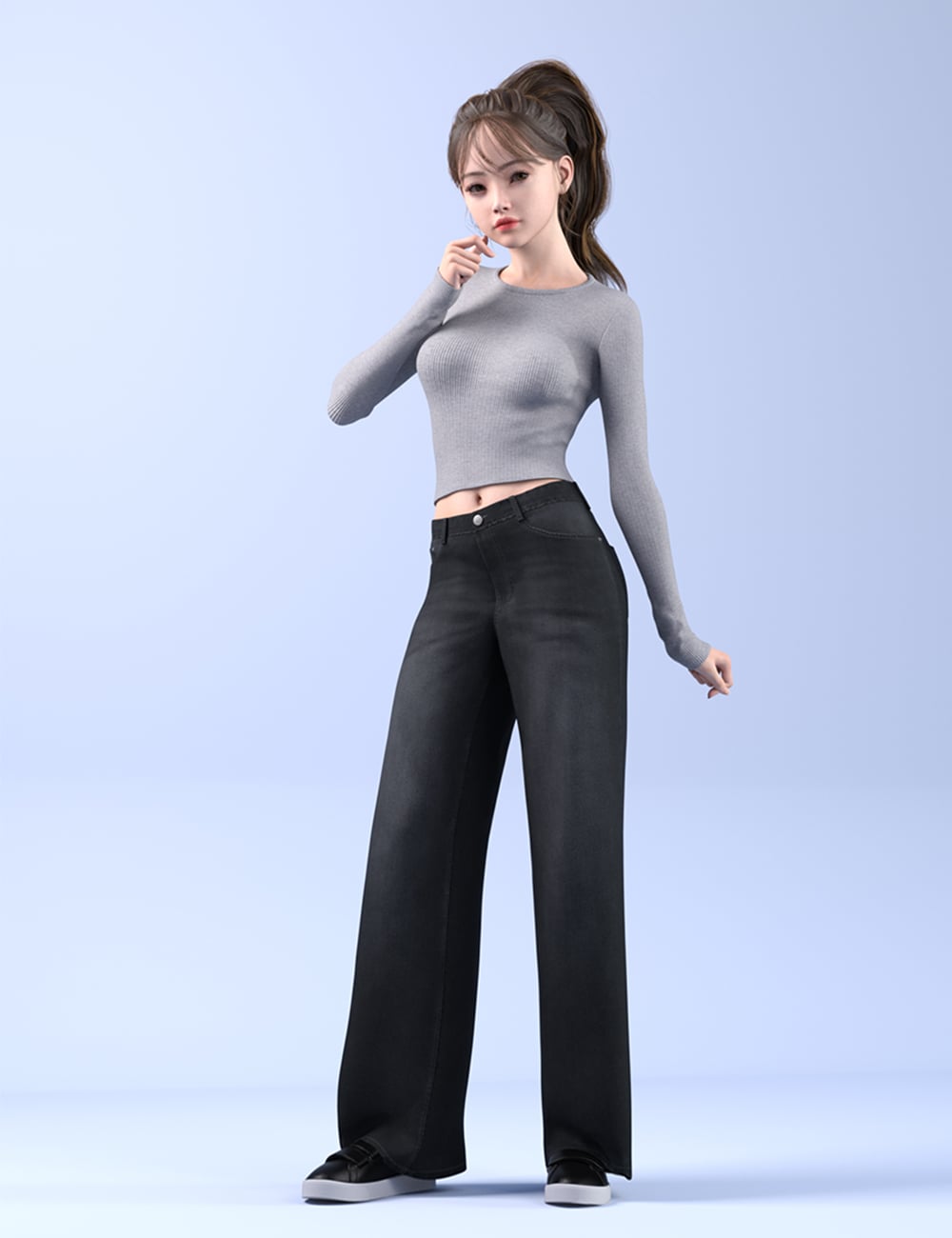 dForce HnC24 Loose Denim Pants Outfit for Genesis 9 | Daz 3D