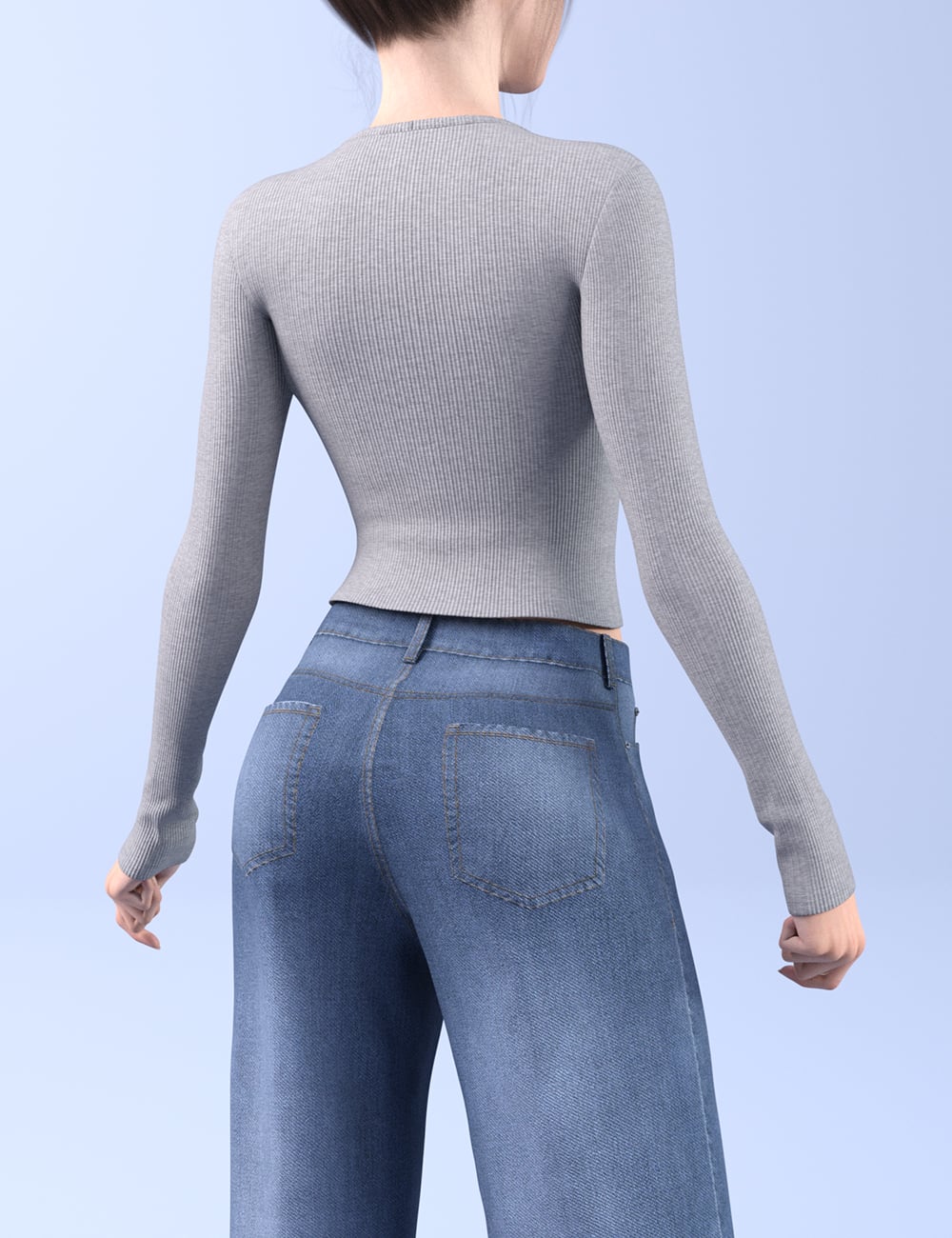 dForce HnC24 Loose Denim Pants Outfit for Genesis 9 | Daz 3D