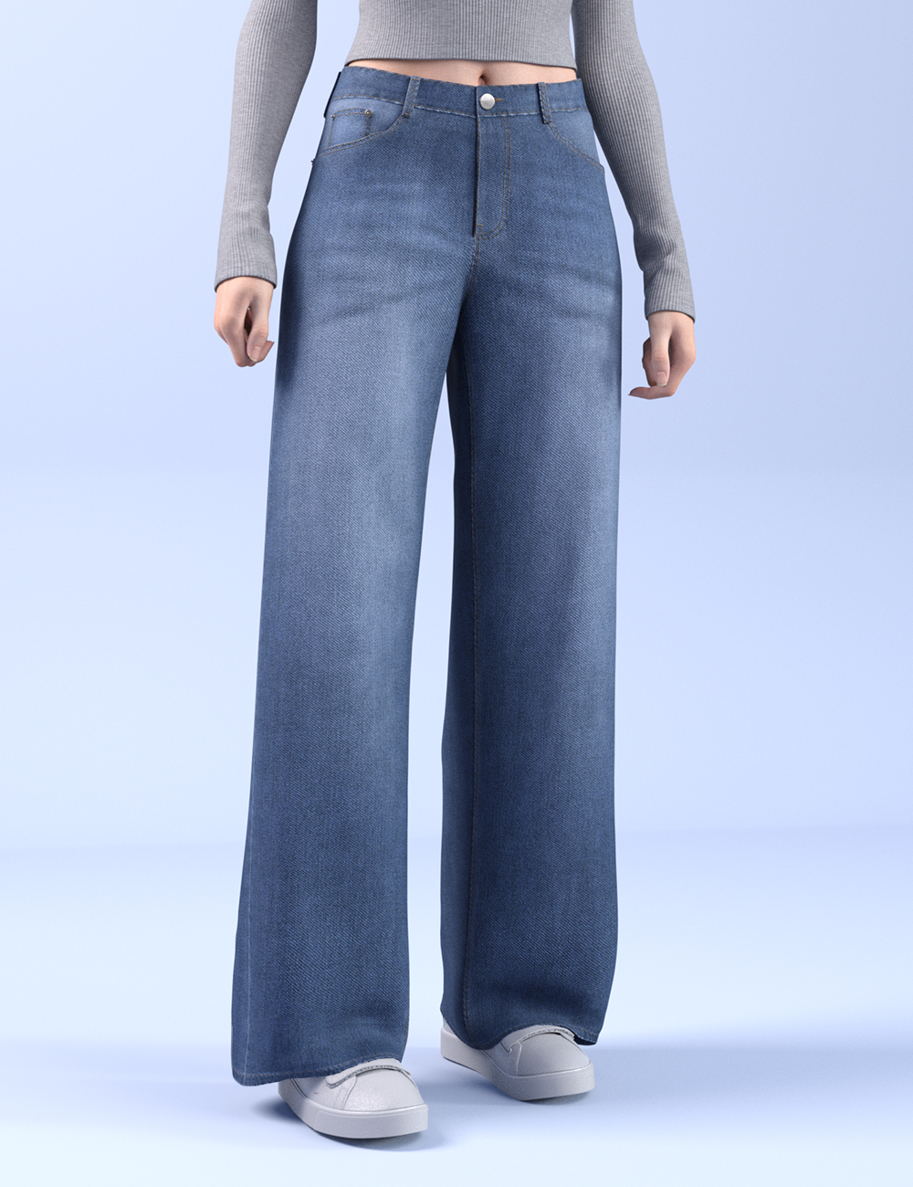 dForce HnC24 Loose Denim Pants Outfit for Genesis 9 | Daz 3D