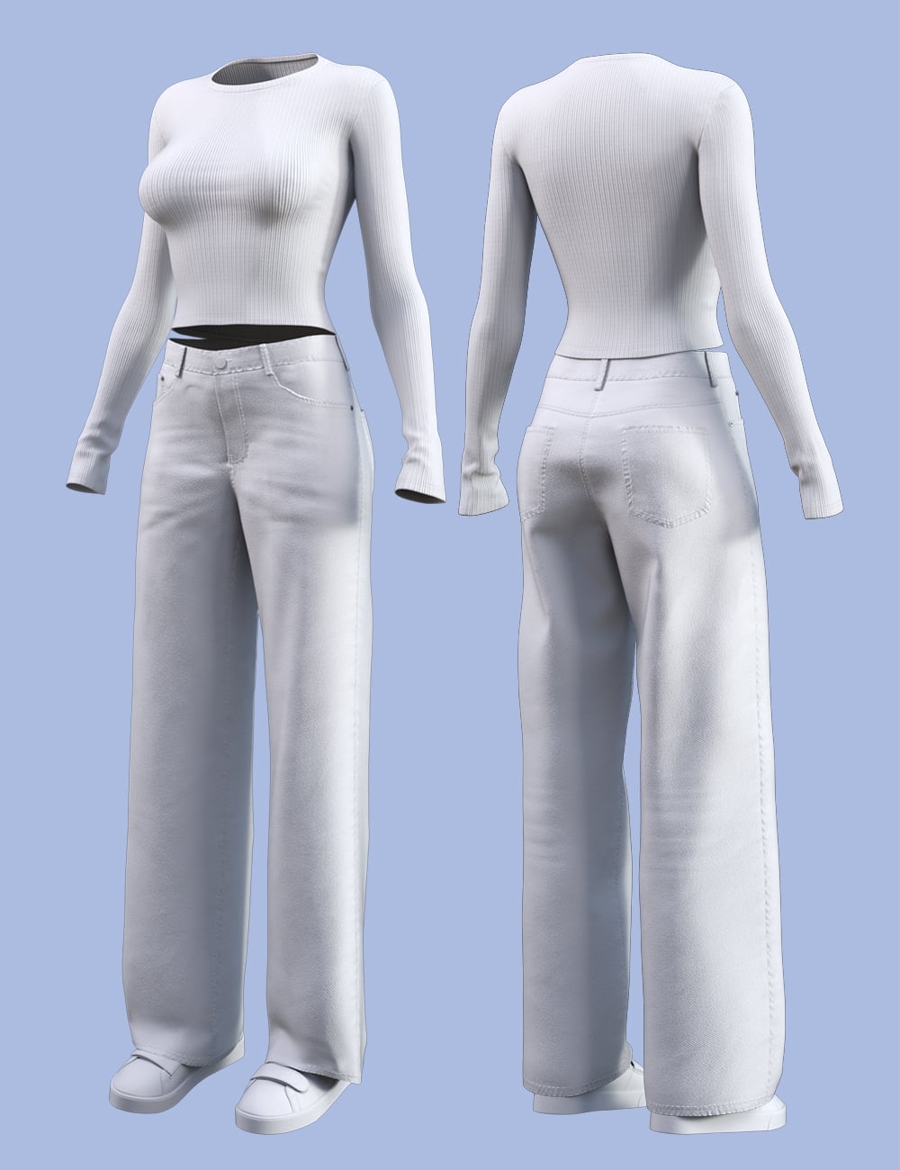 dForce HnC24 Loose Denim Pants Outfit for Genesis 9 | Daz 3D